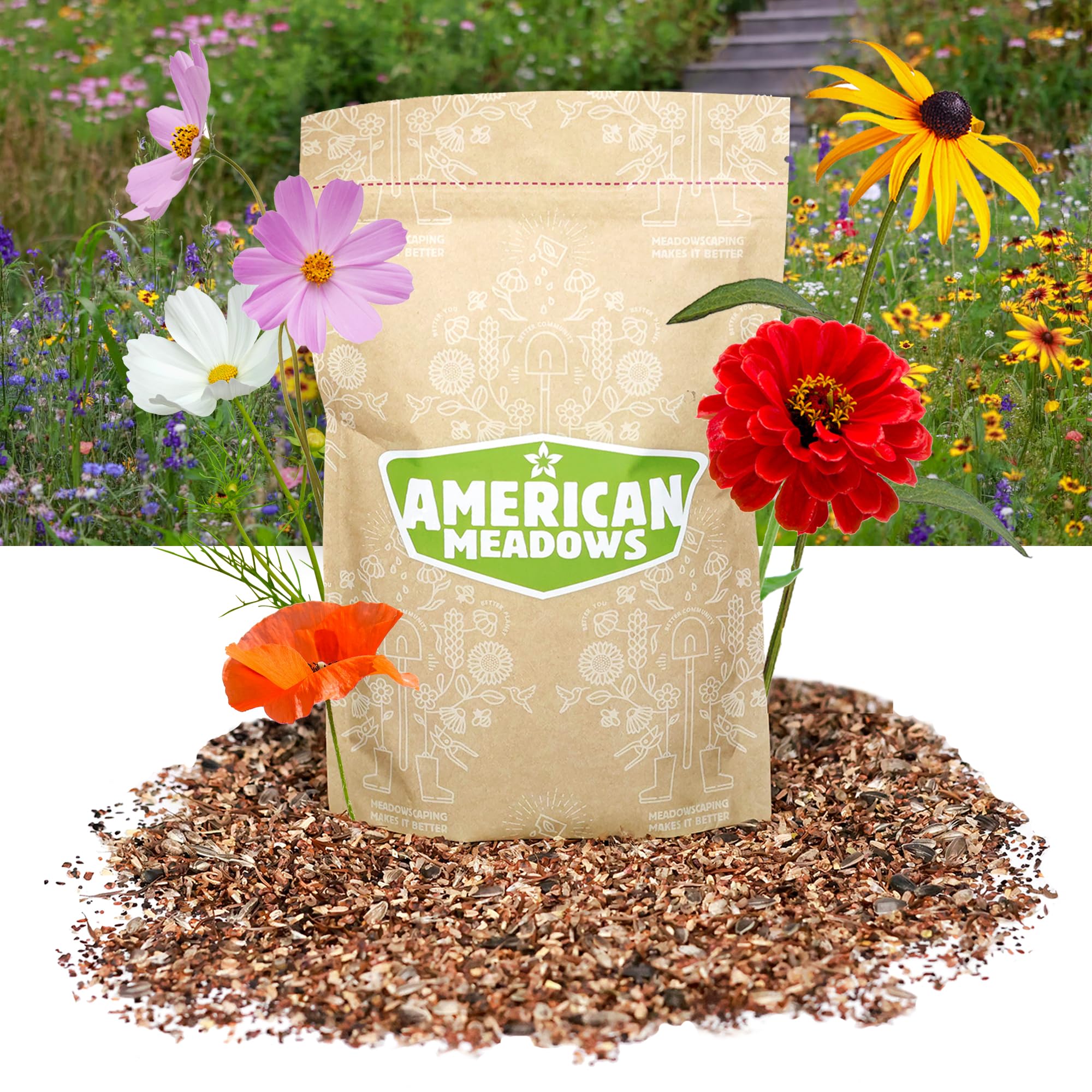Amazon.com : American Meadows Summer Splash Wildflower Seed Mix (1 lb ...