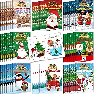 Amazon.com: Cholemy 56 Pcs Christmas Coloring Books for Kids Party ...