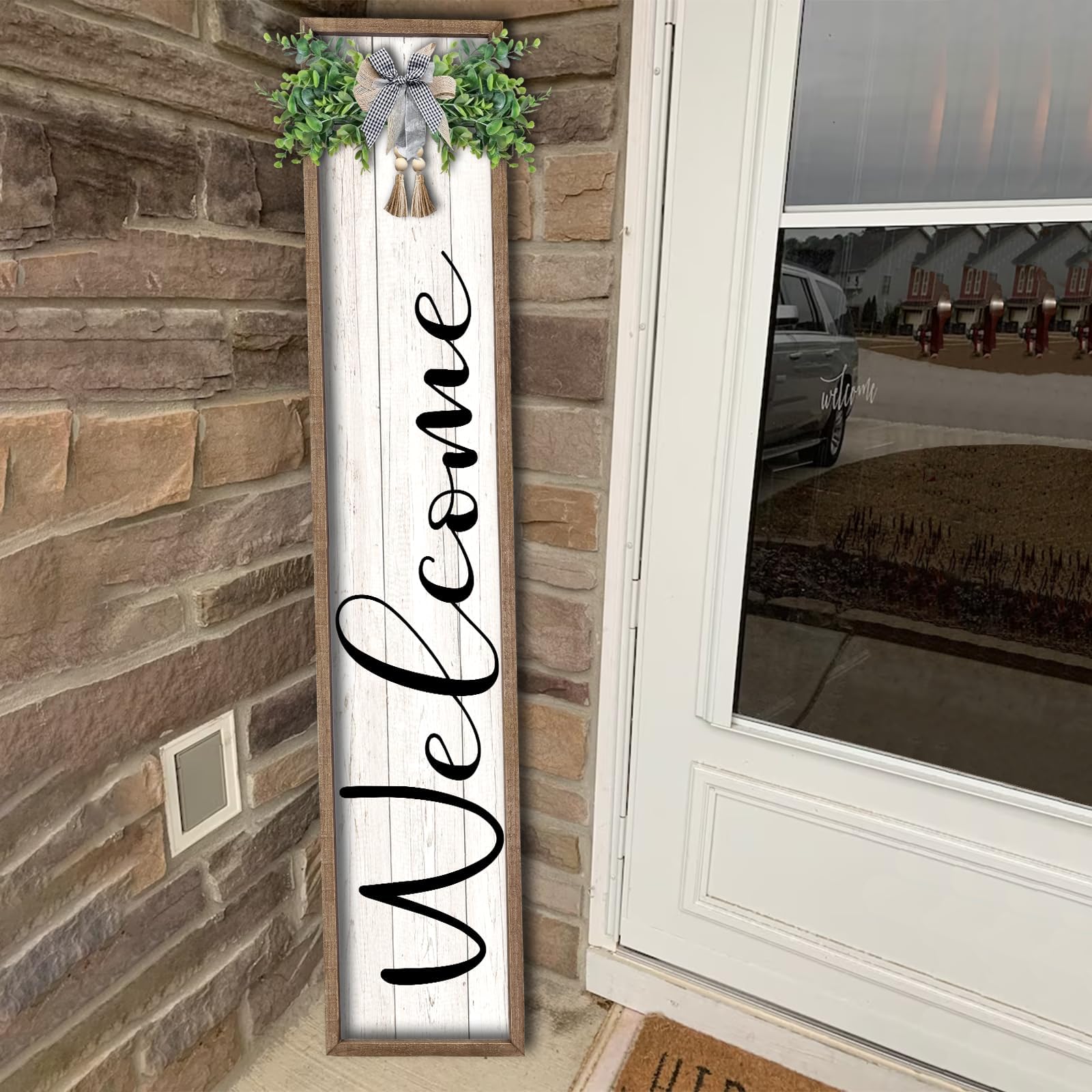 Amazon.com : Welcome Sign for Front Porch Standing 45"X9" Large Outdoor ...