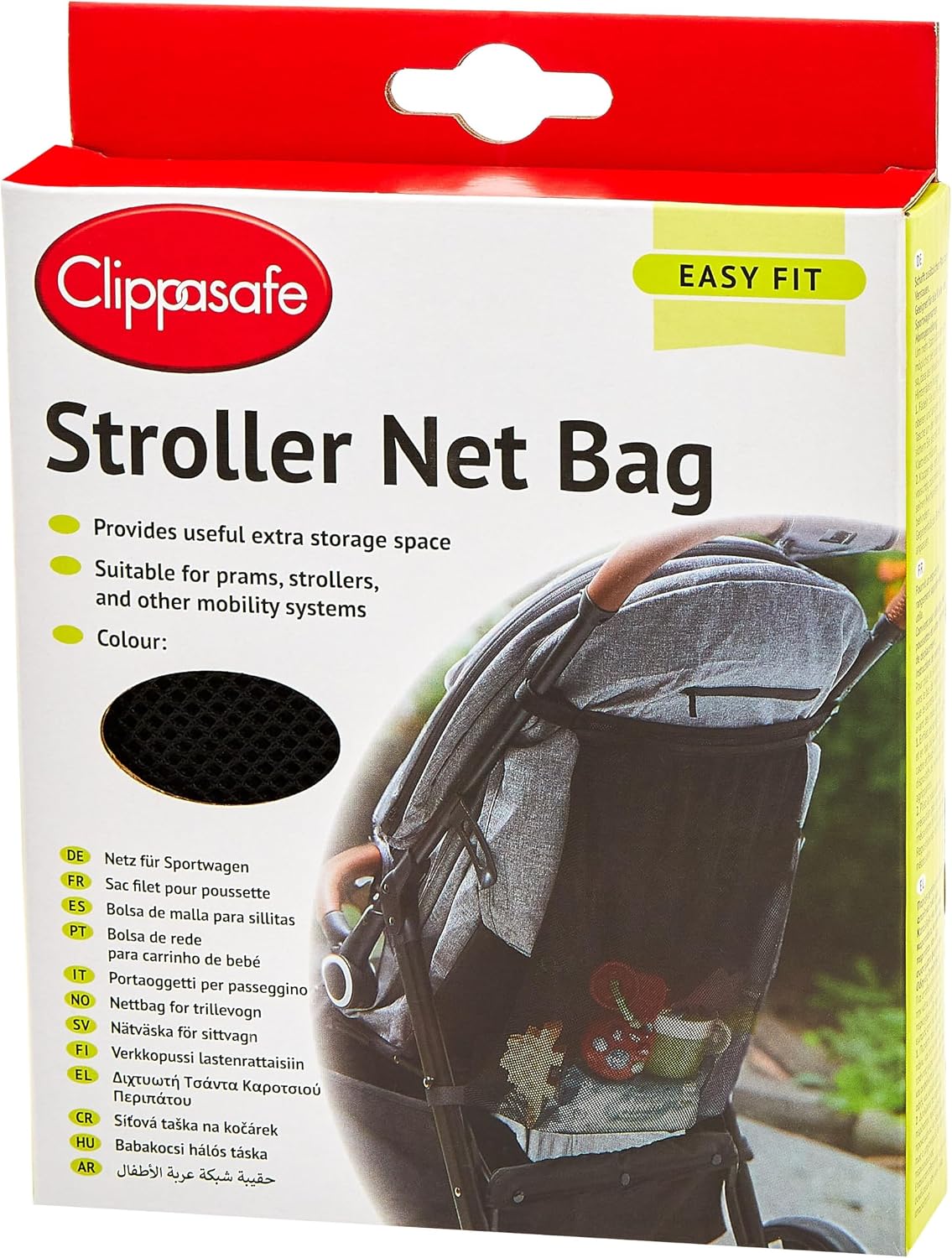 Clippasafe Pushchair Buggy Stroller Net Storage Bag - Black : Amazon.co ...