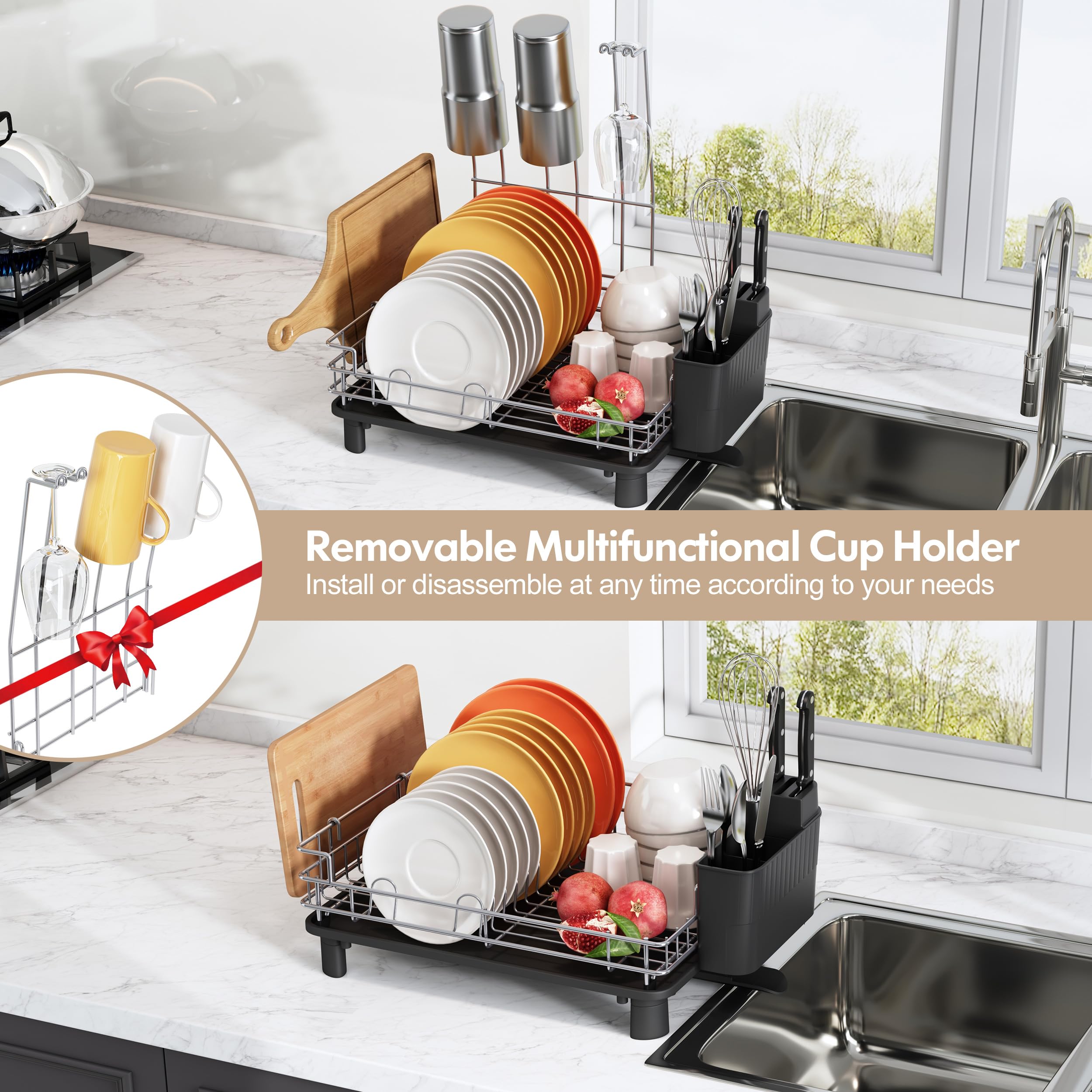 Snapklik.com : Romision Dish Drying Rack For Kitchen Counter, Dish ...
