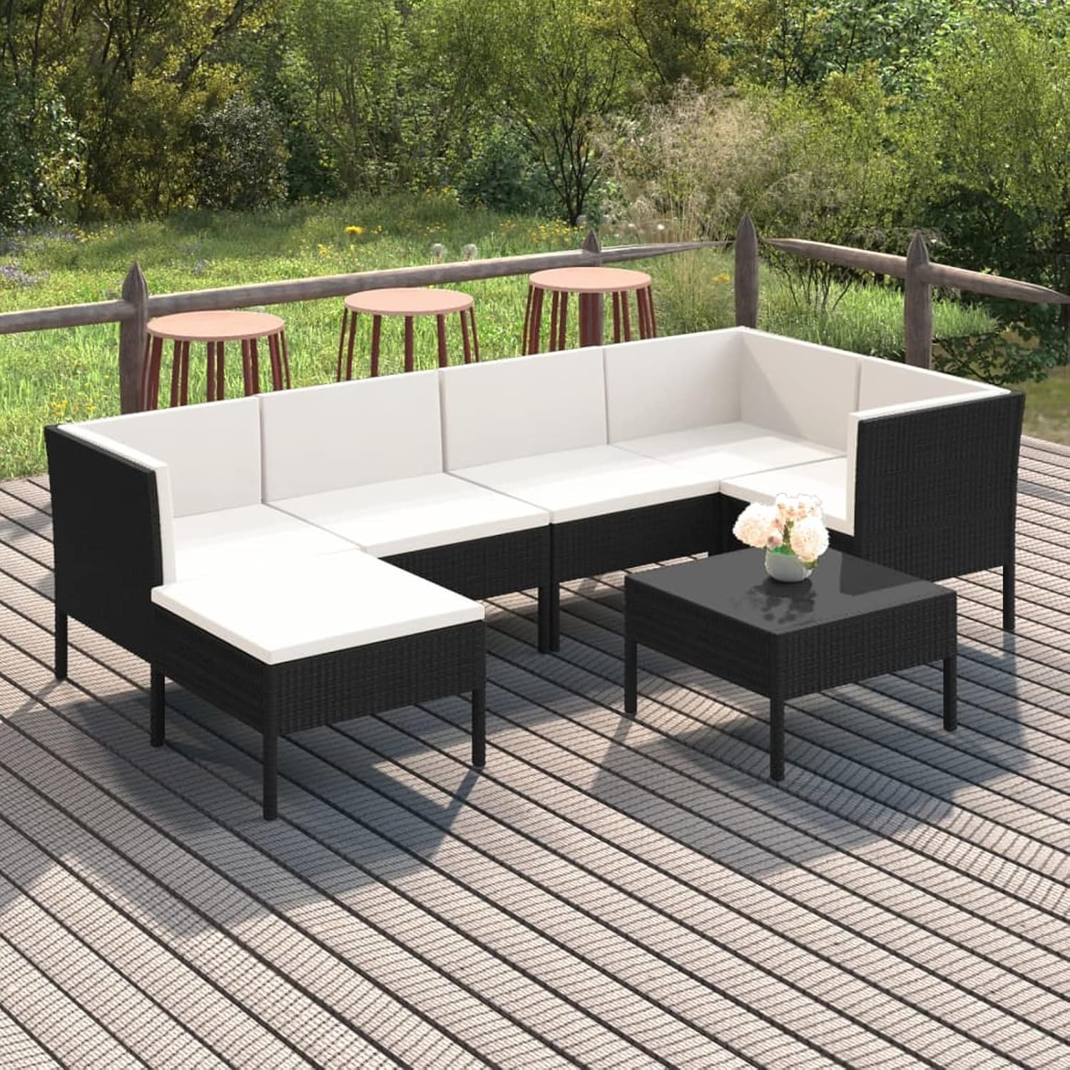 Chenshu 7-TLG. Garten-Lounge-Set mit Auflagen, Gartenlounge, Balkon ...