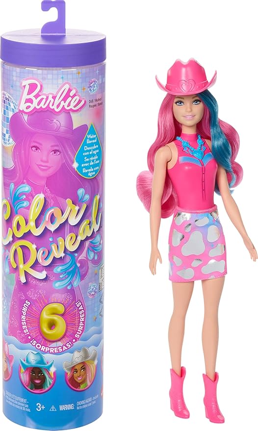 Amazon.com: Barbie Color Reveal Fashion Doll & Accessories with 6 ...