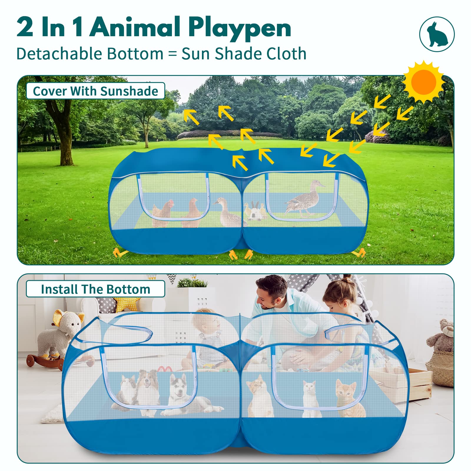 Snapklik.com : Small Pet Animals Playpen, Cage Tent Enclosure Large ...