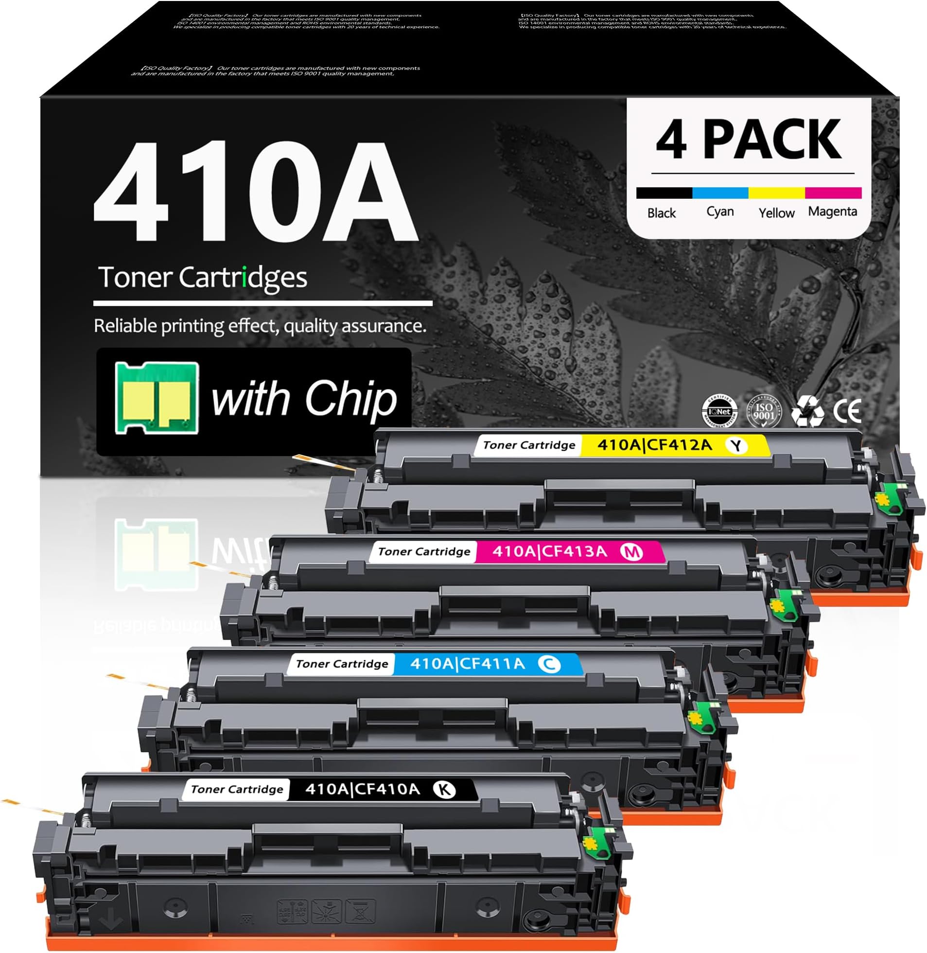 Amazon.com: 410A Toner Cartridges 4 Pack: Replacement for HP 410A ...