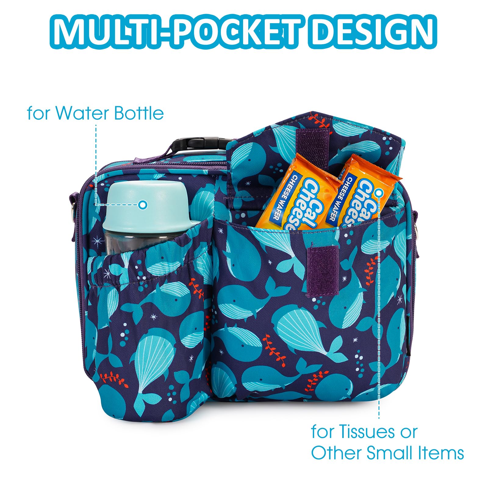 Snapklik.com : WANDF Kids Lunch Bag Expandable Lunch Box