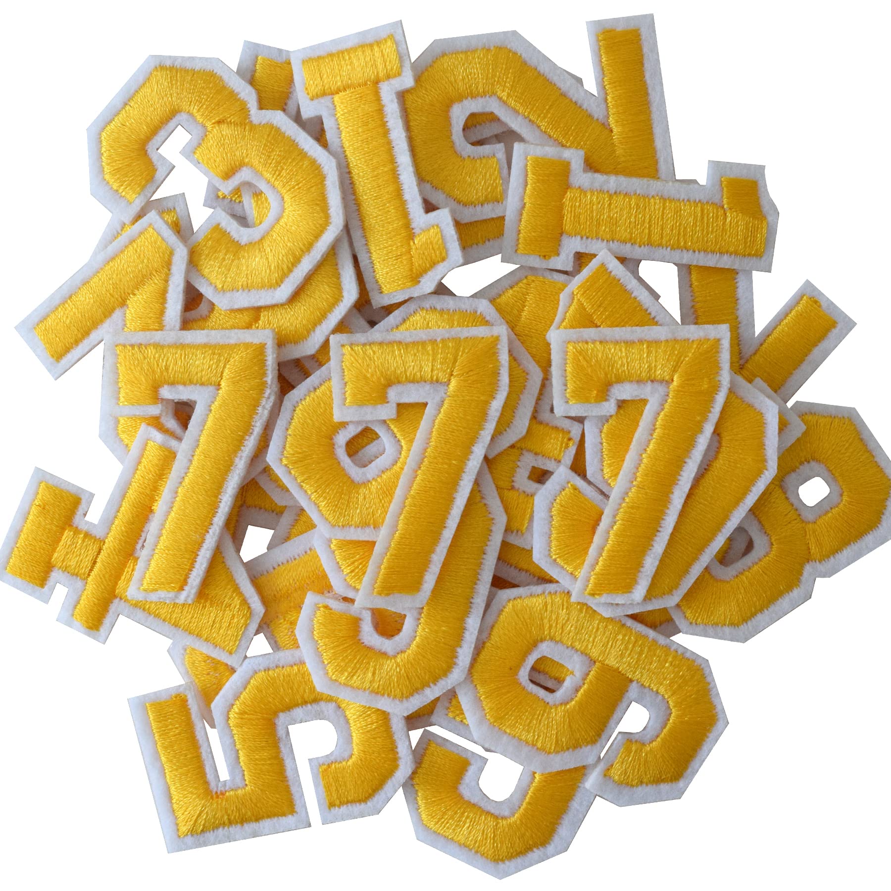 Amazon.com: GYGYL 30 Pieces Iron on Numbers Patches, Yellow Number ...