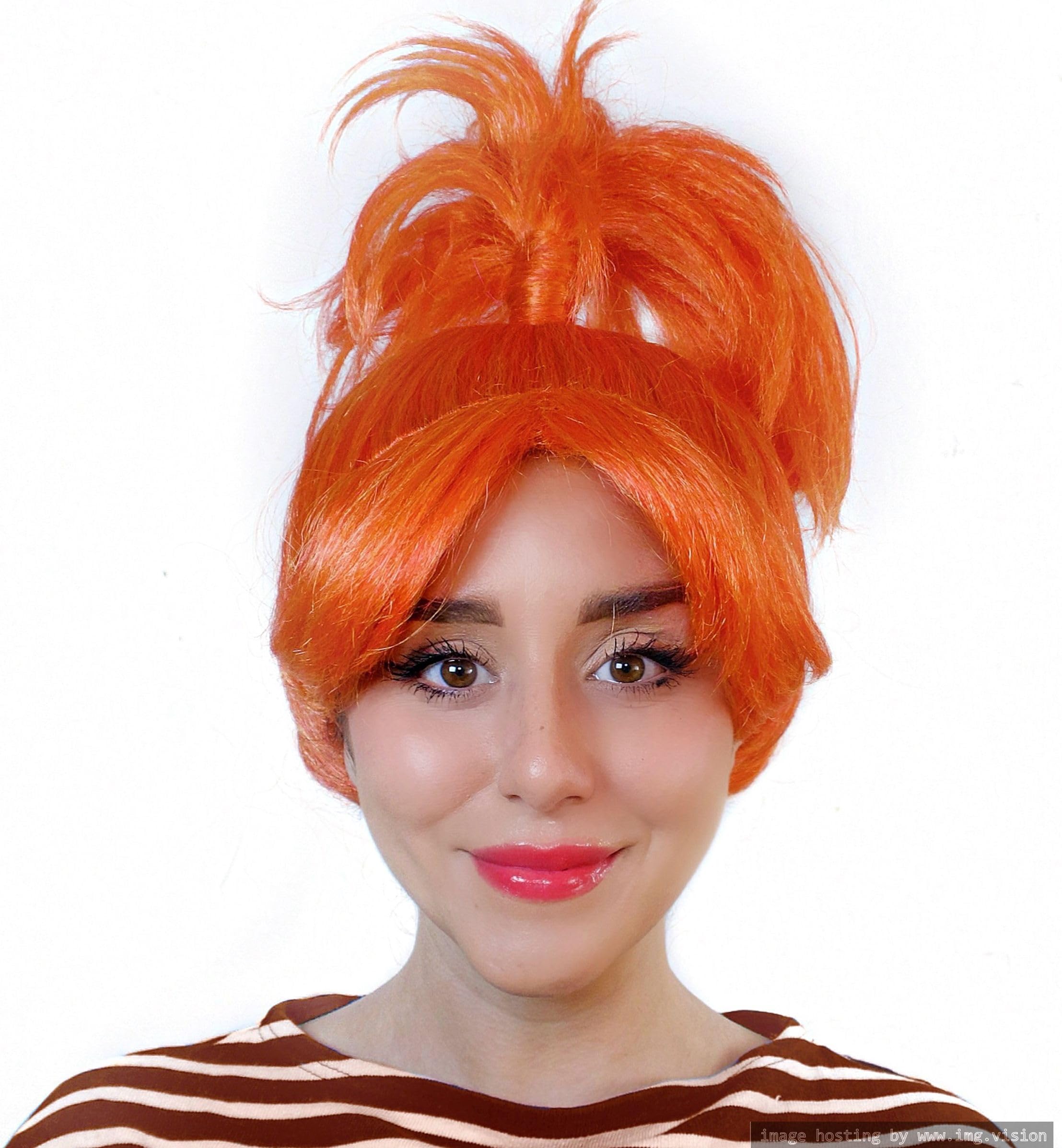 Amazon.com : Anxiety Inside Out Color Orange - Cartoon Wig Riley ...