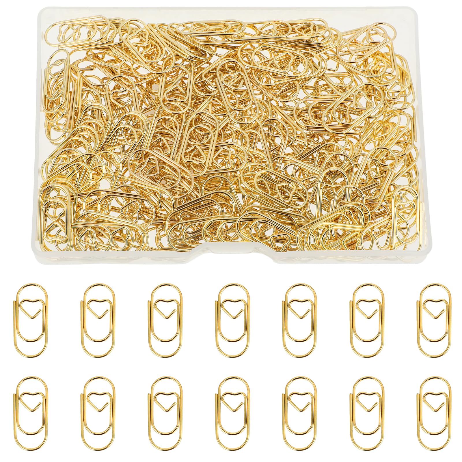 Amazon.com : 200Pcs Heart Paper Clips,Gold Mini Paper Clips,Funny Cute ...