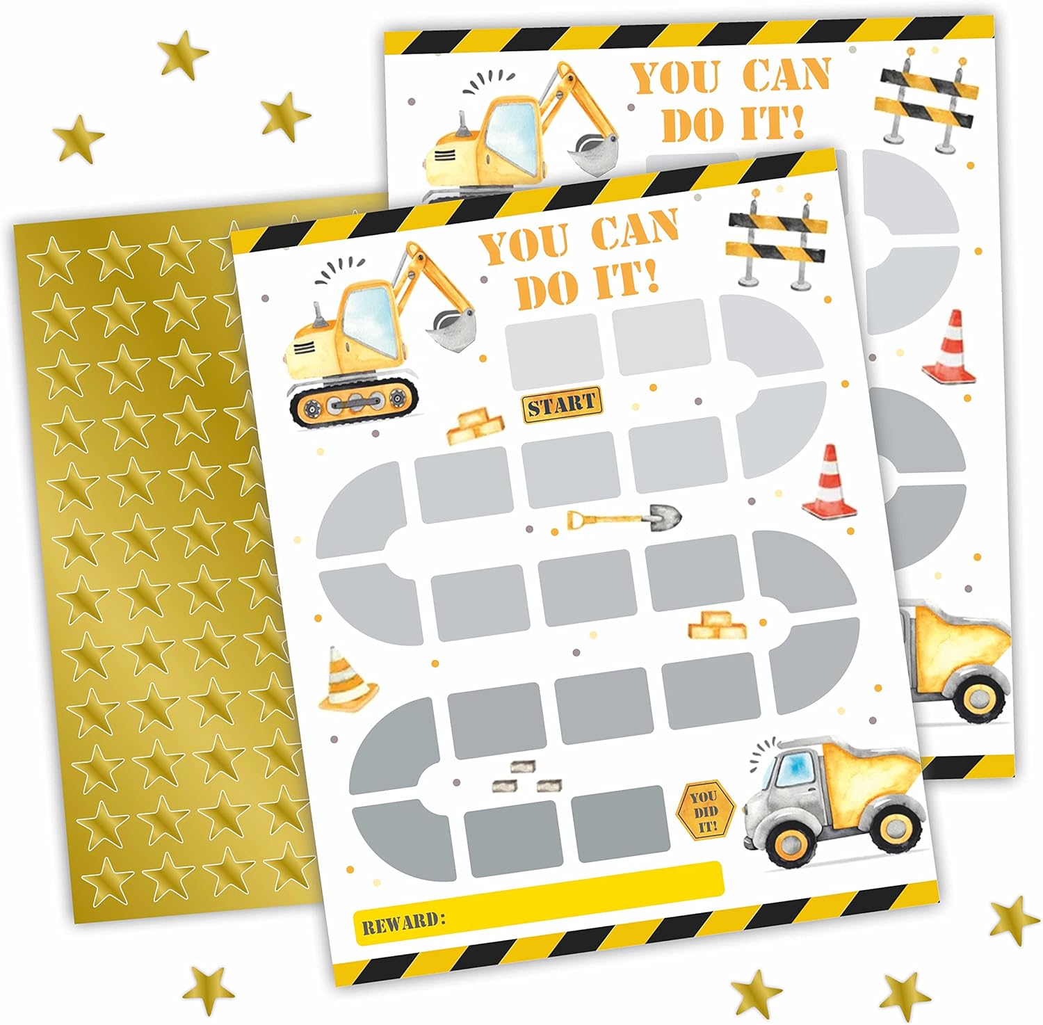 Amazon.com : Excavator Reward Chart, Construction Incentive Chart ...