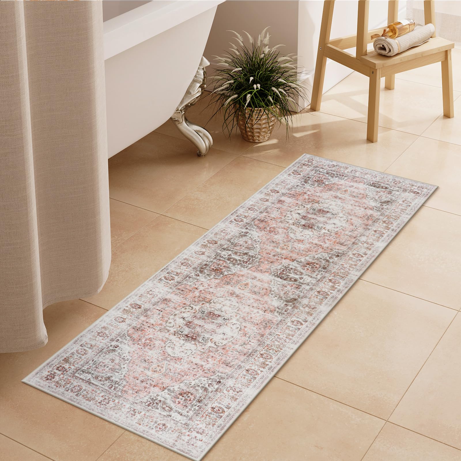 Amazon.com: Uphome Bathroom Rugs Runner, Distressed Farmhouse Boho ...
