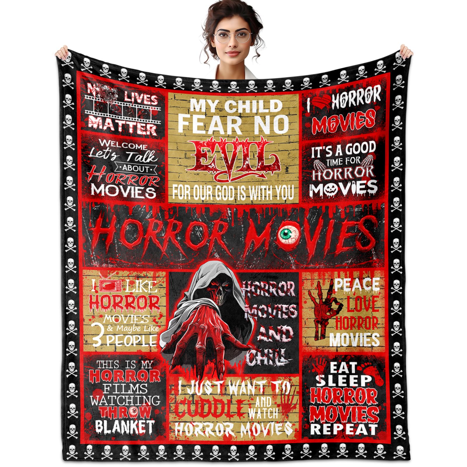 Amazon.com: VMASUEY Horror Movie Blanket 50"X60", Horror Movie Gifts ...