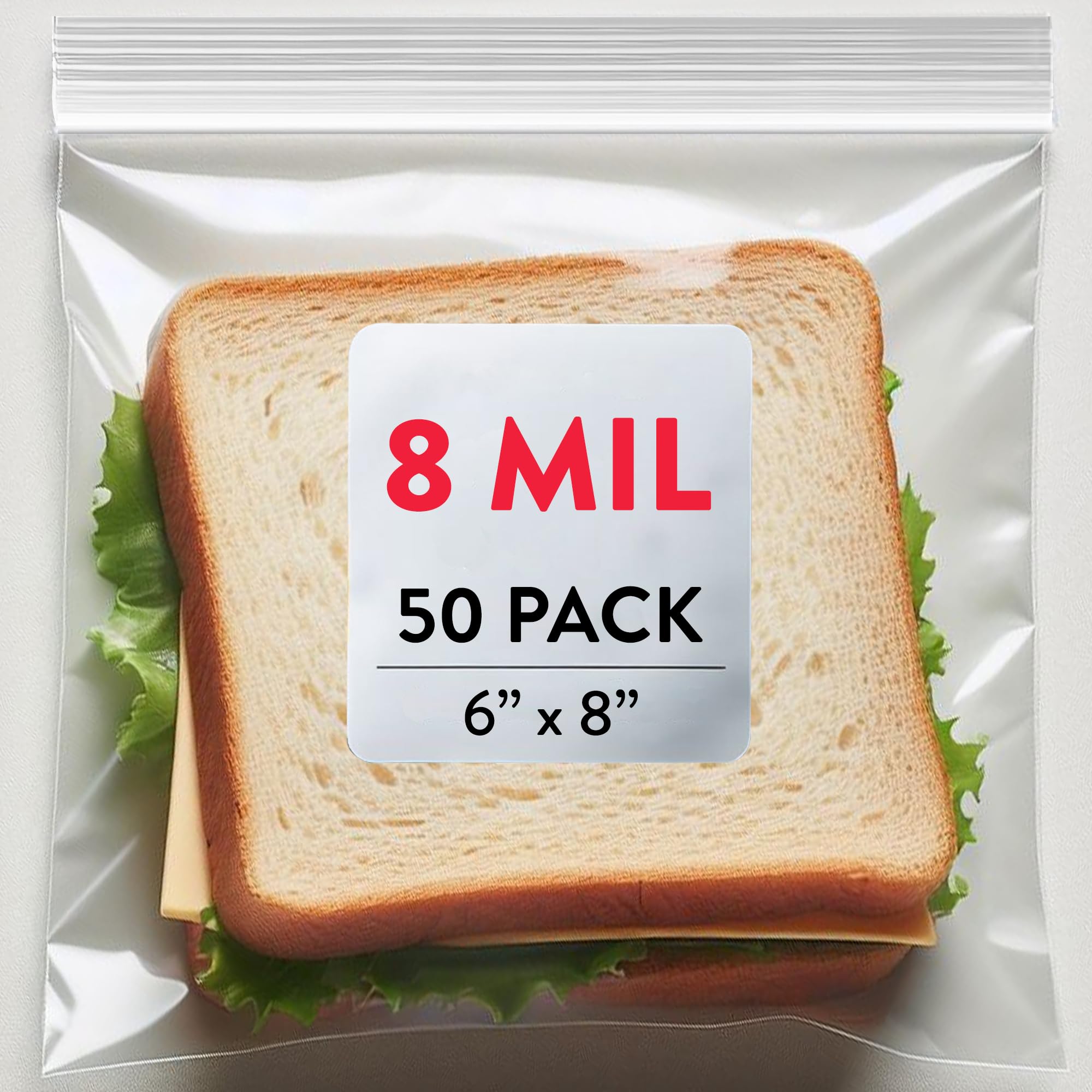 Amazon.com: Plastic Storage Bag 6x8 inches, 8 Mil Heavy Duty Zip Top ...