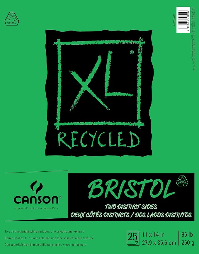 Amazon.com: Canson Xl Recycled Bristol Paper Pad 11x14-25 Sheets : Arts ...