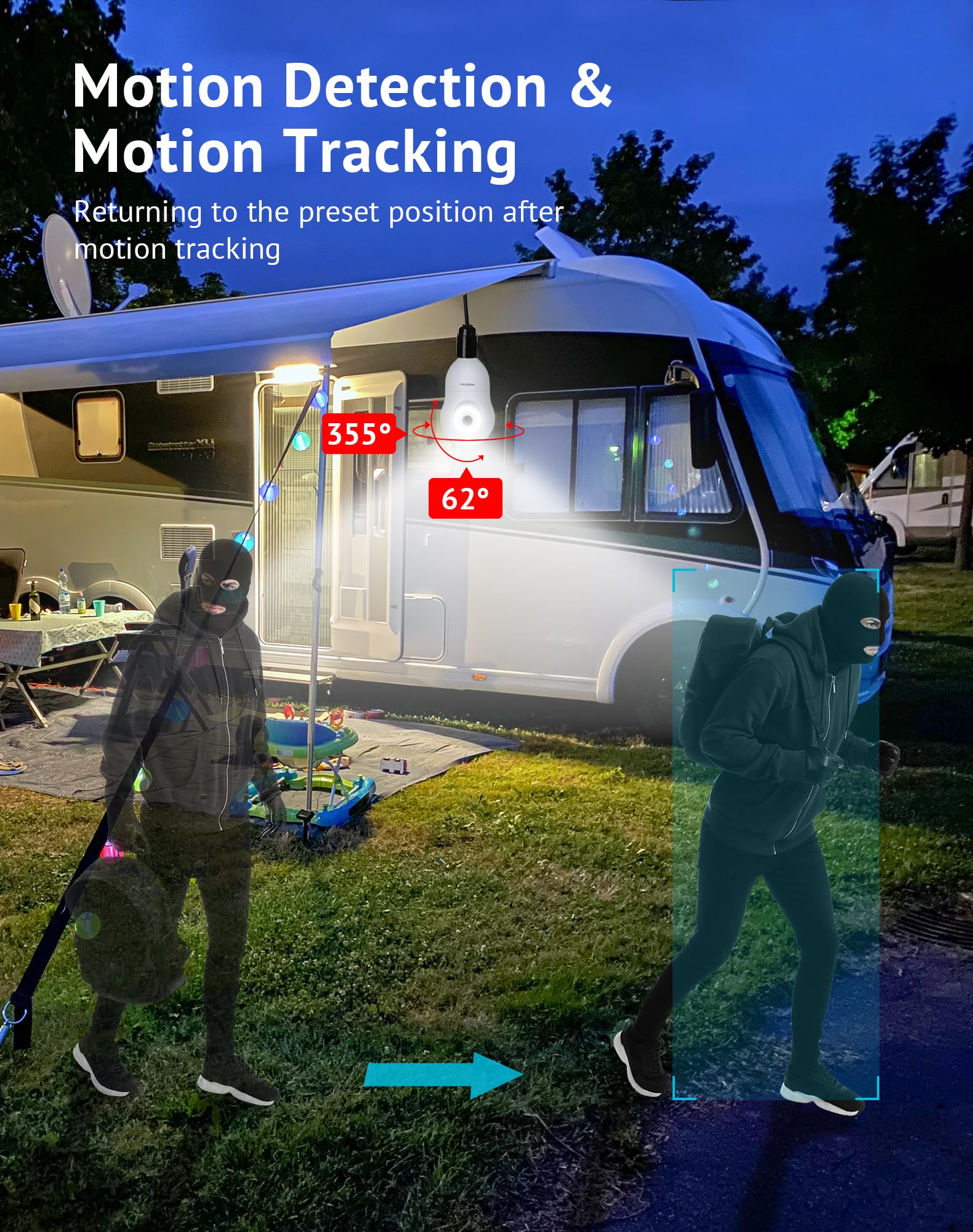 LaView 4G LTE Cellular Light Bulb Security Camera,360??2K Security ...