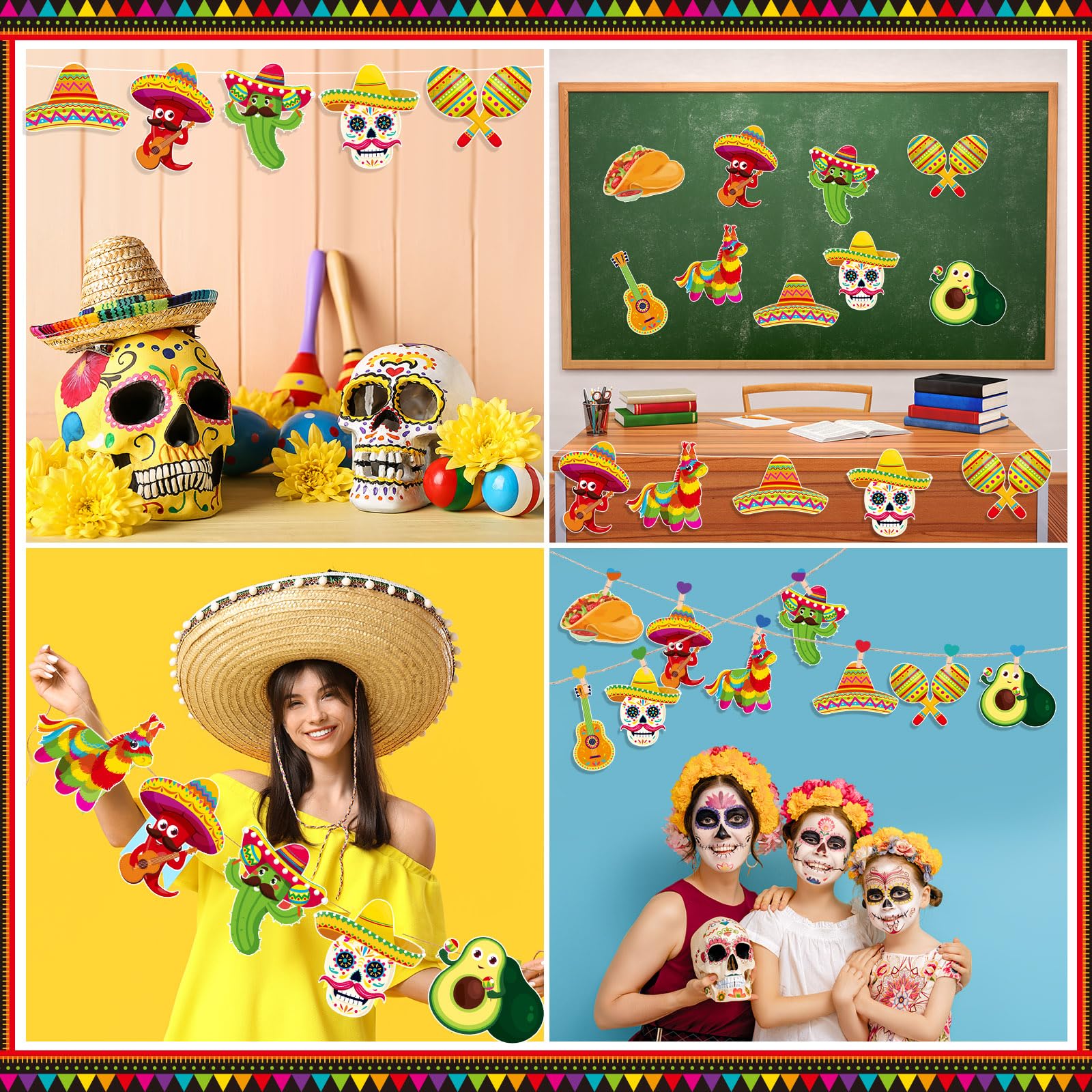 Snapklik.com : Kosiz 45 Pcs Mexican Party Cutouts Cinco De Mayo Paper ...