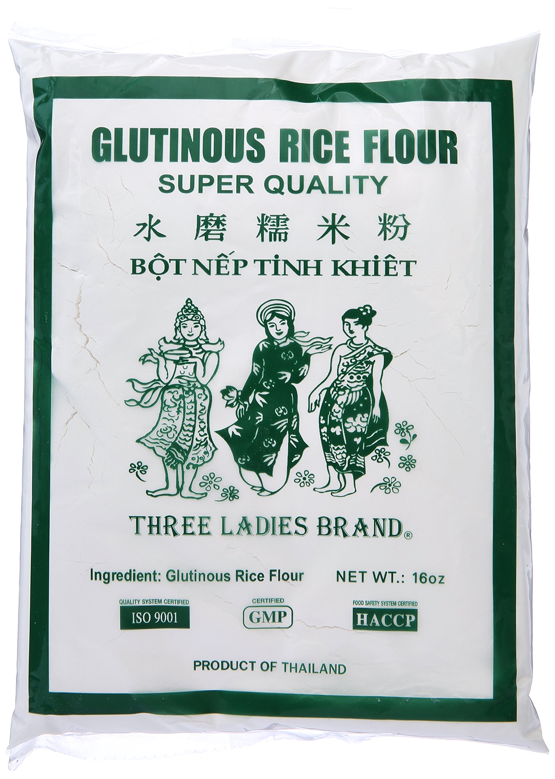 Amazon.com : Three Ladies Glutinous Rice Flour 16 Oz : Gourmet Food ...