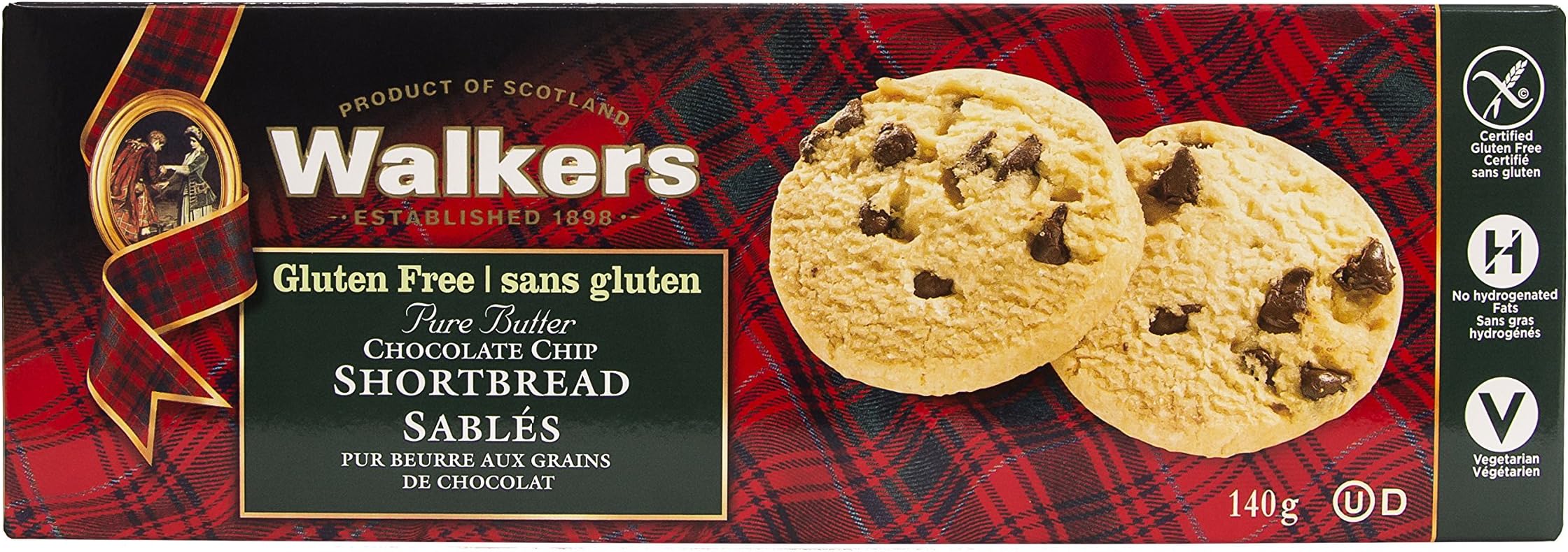Walkers Gluten Free Chocolate Chip Short Bread, 140g, Brown : Amazon.ca ...