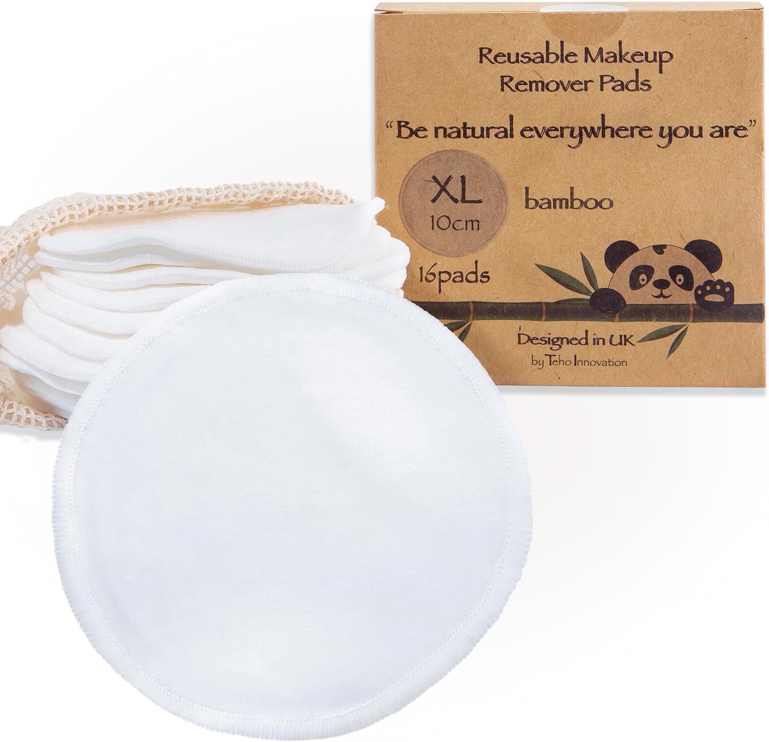 Makeup Remover Pads Bamboo Velvet White 10cm, XL, Natural Bamboo ...