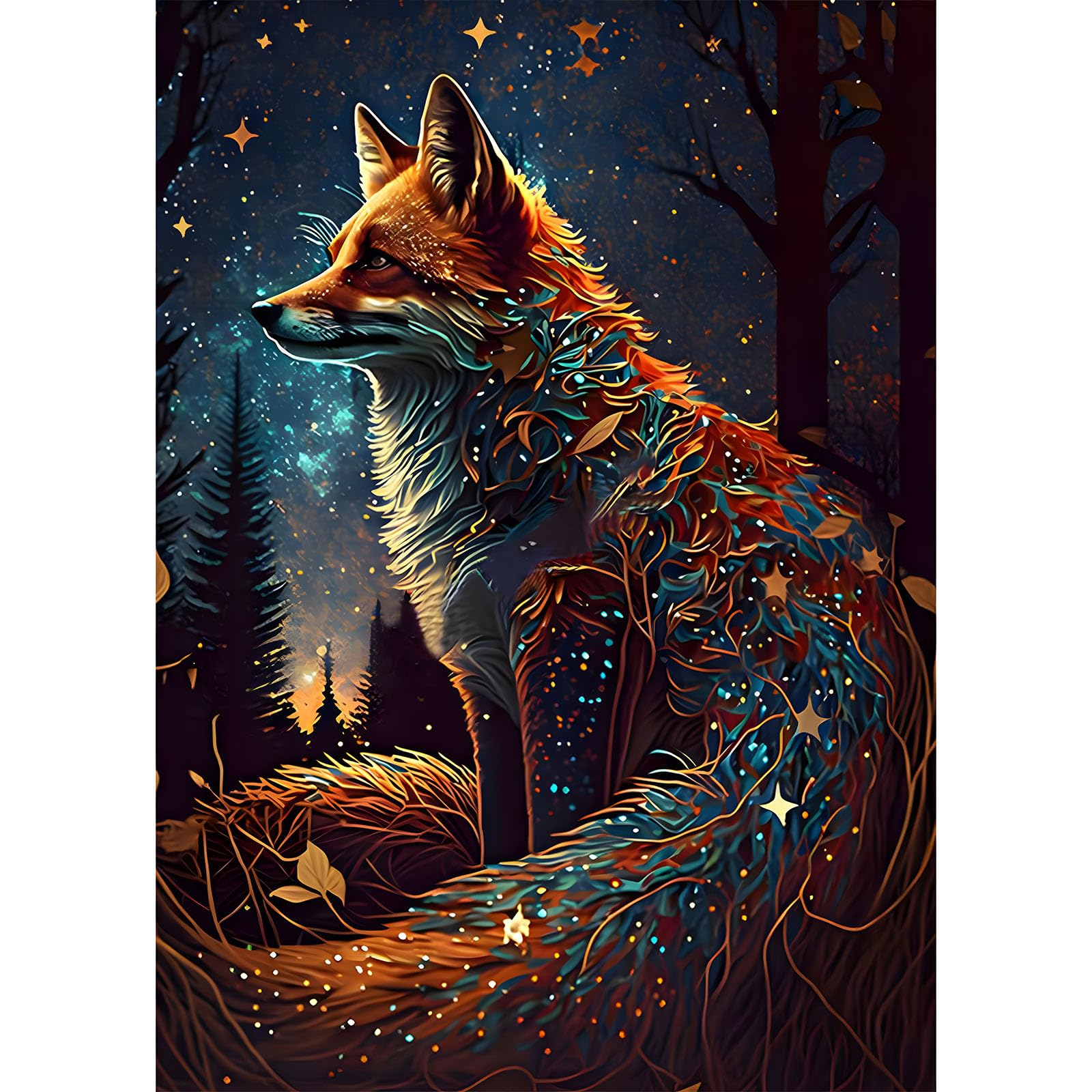 Amazon.com: SENQAO Fox Diamond Painting Kits for Adults Animals, Fox ...