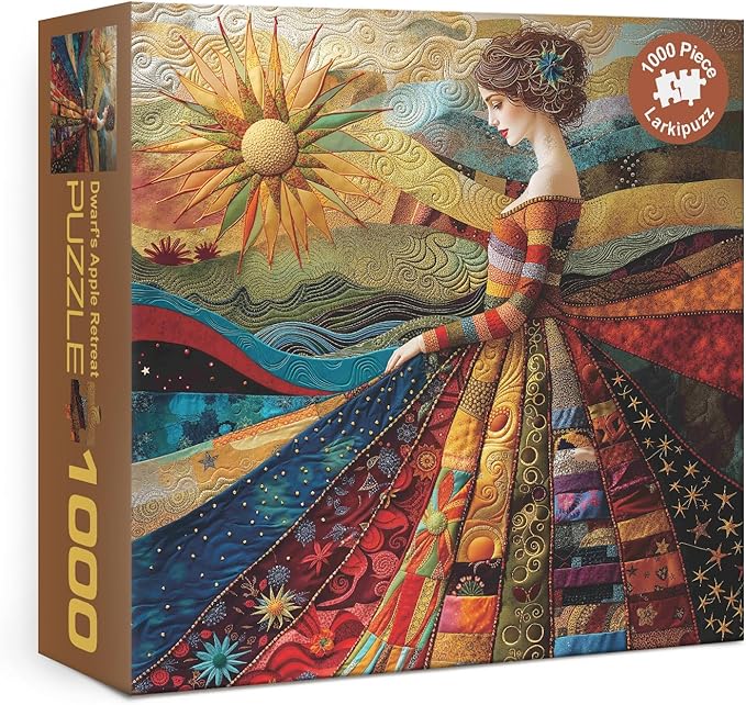 Amazon.com: Larkipuzz Vintage Women Patch Puzzles for Adults 1000 ...