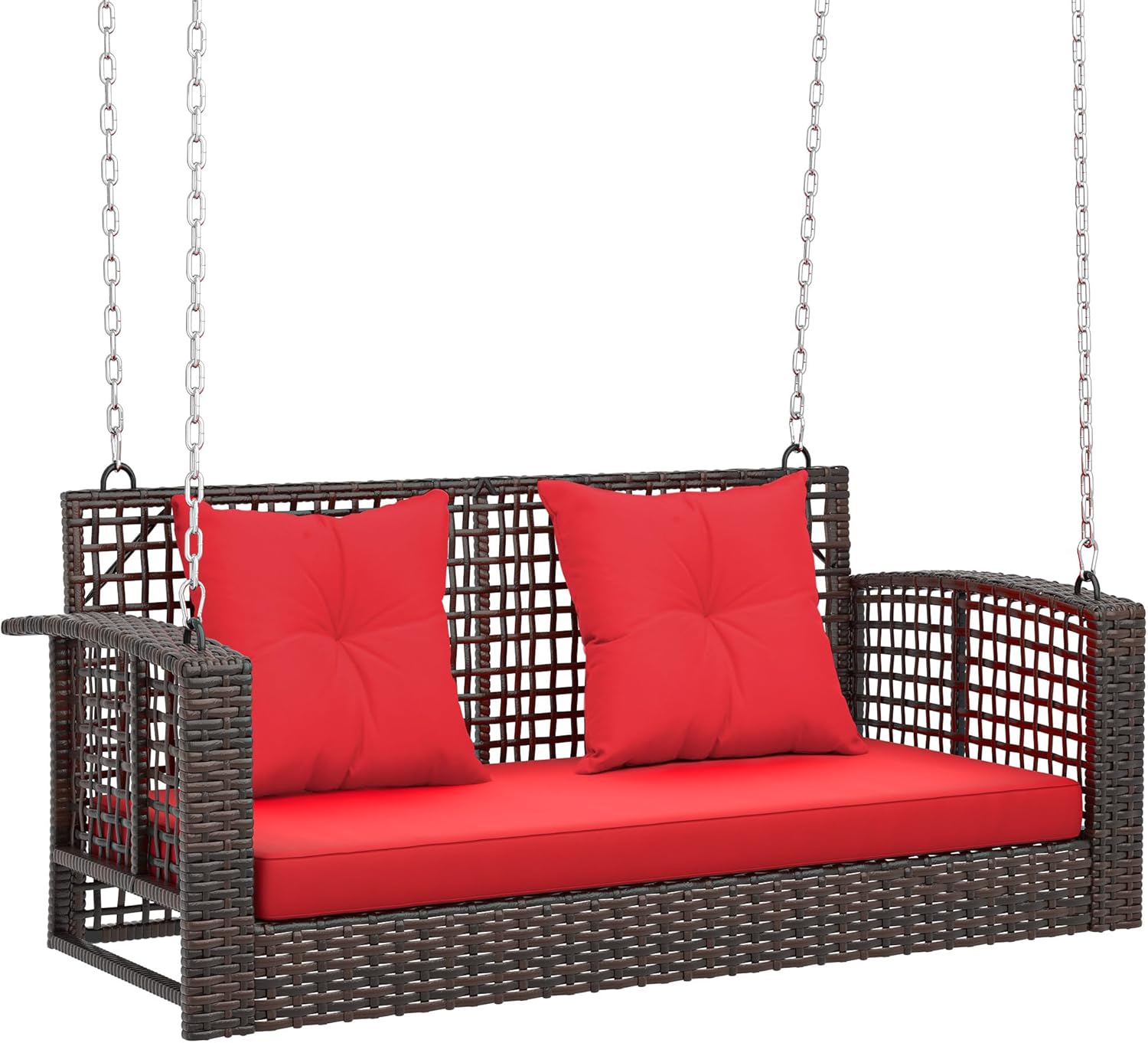 Amazon.com : YITAHOME Porch Swing Hanging Wicker Swing Rattan Patio ...