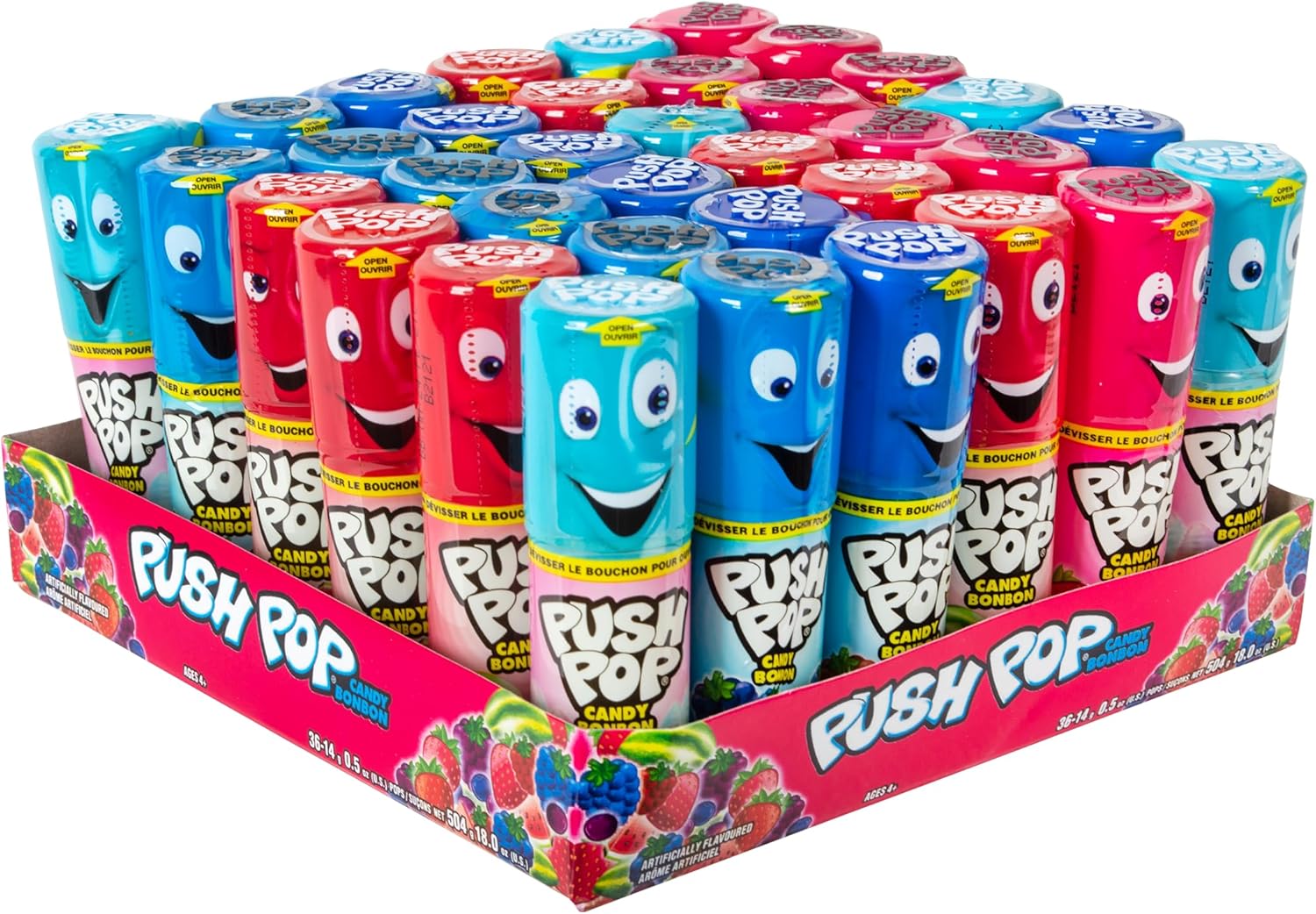 Push Pop Candy - 36 Count Variety Pack - Individually Wrapped Candy ...