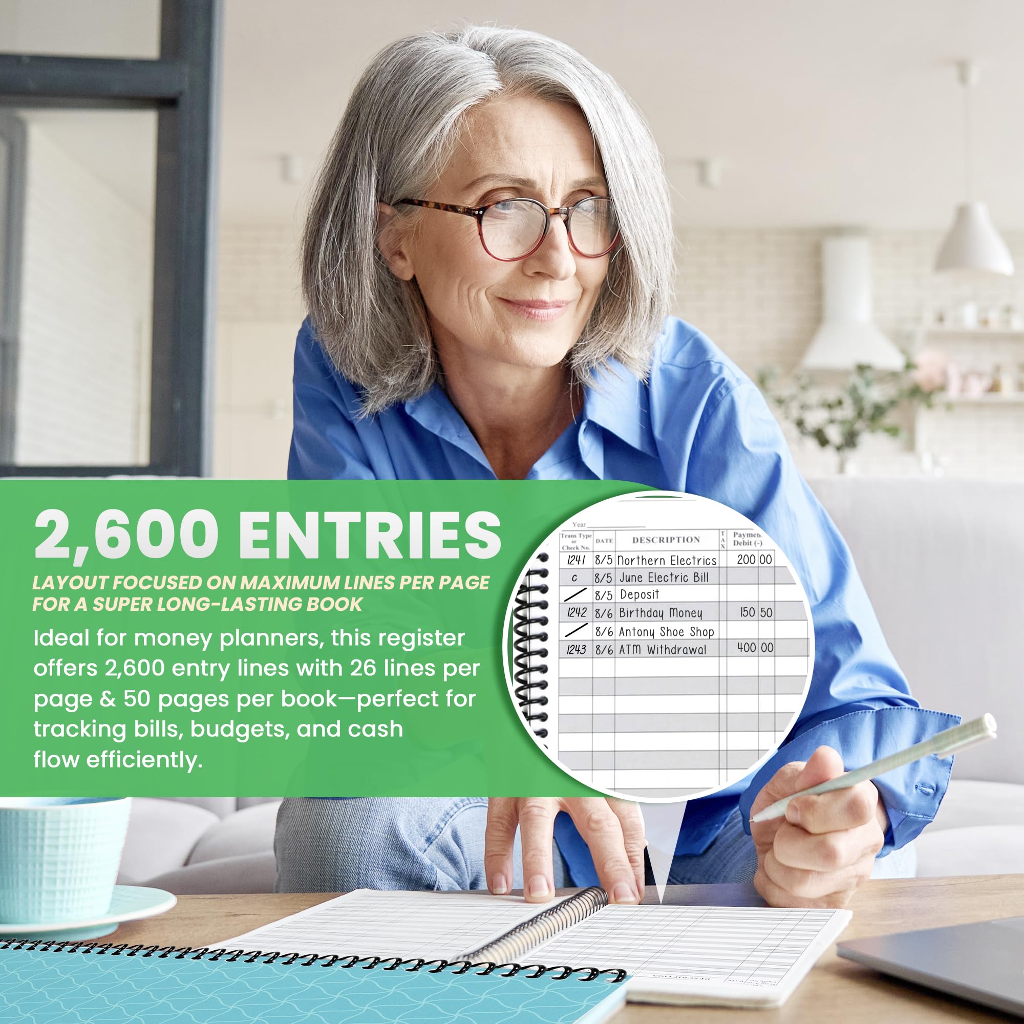 Snapklik.com : The Superior Registers Premium Check Book Register ...