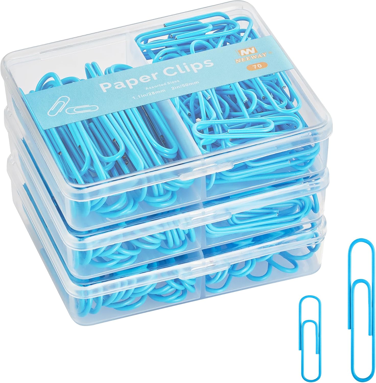Amazon.com: NEEWAY Colorful Paper Clips Assorted Sizes, Small and Large ...