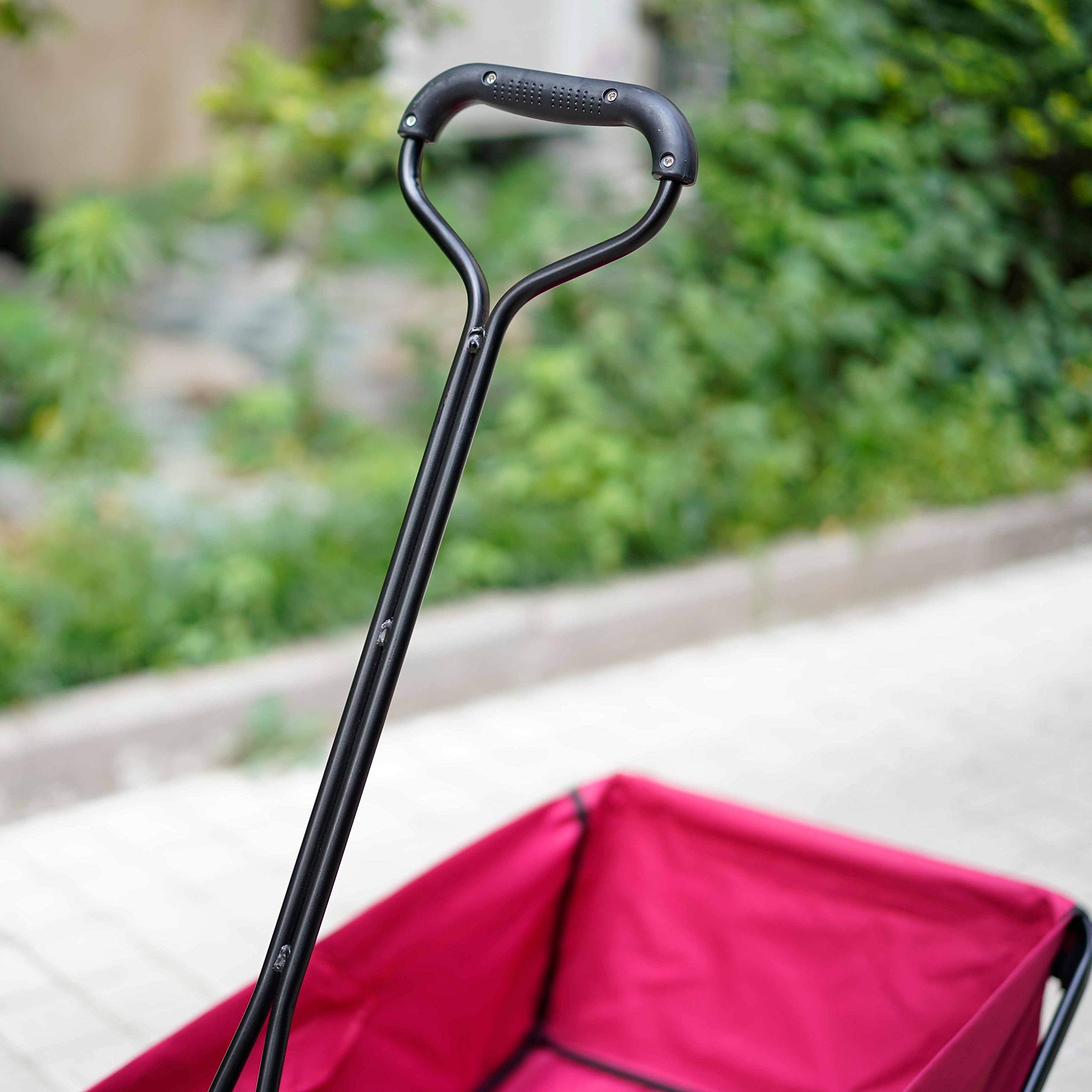 Buy Bokofa Handcart Foldable Beach Trolley Red Hand Trolley with Extra ...