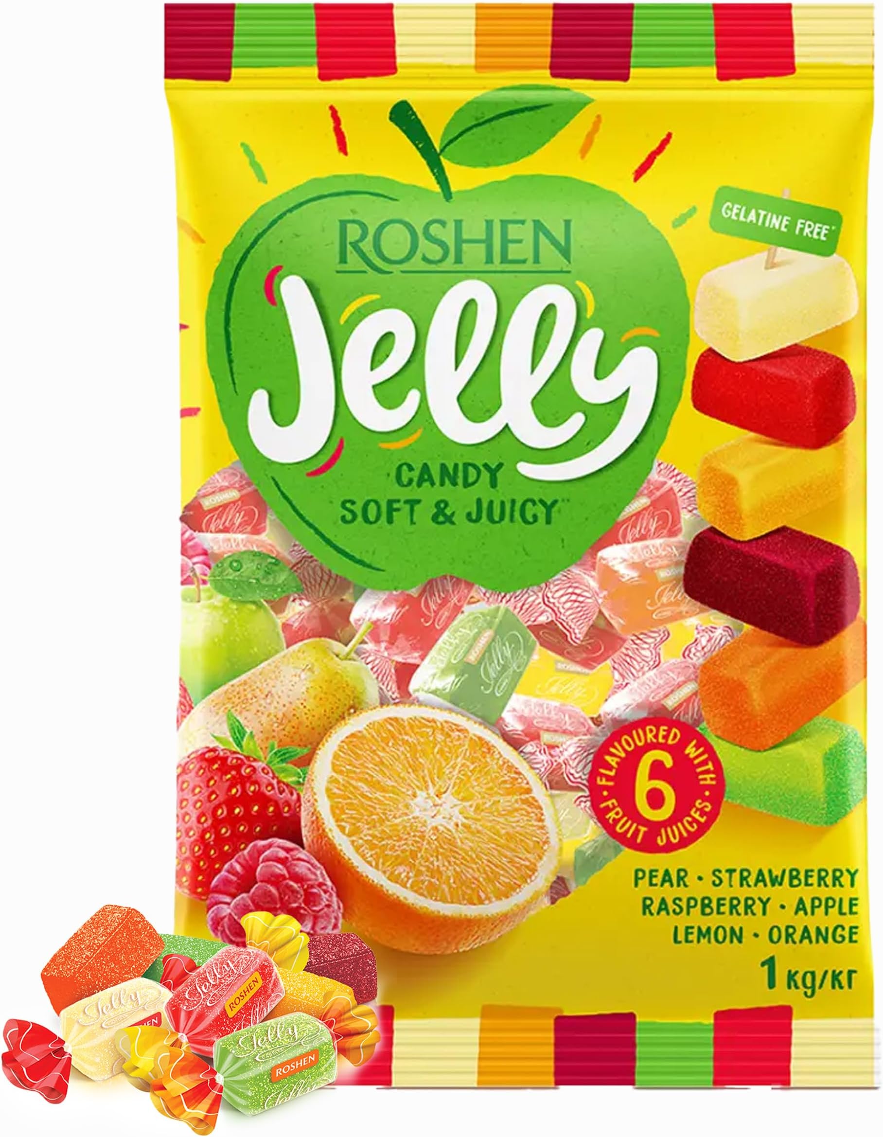 Amazon.com: Roshen Crazy Bee Jelly Candy with Fruity Filling, Made with 6 Fruit Juices, Kosher ...