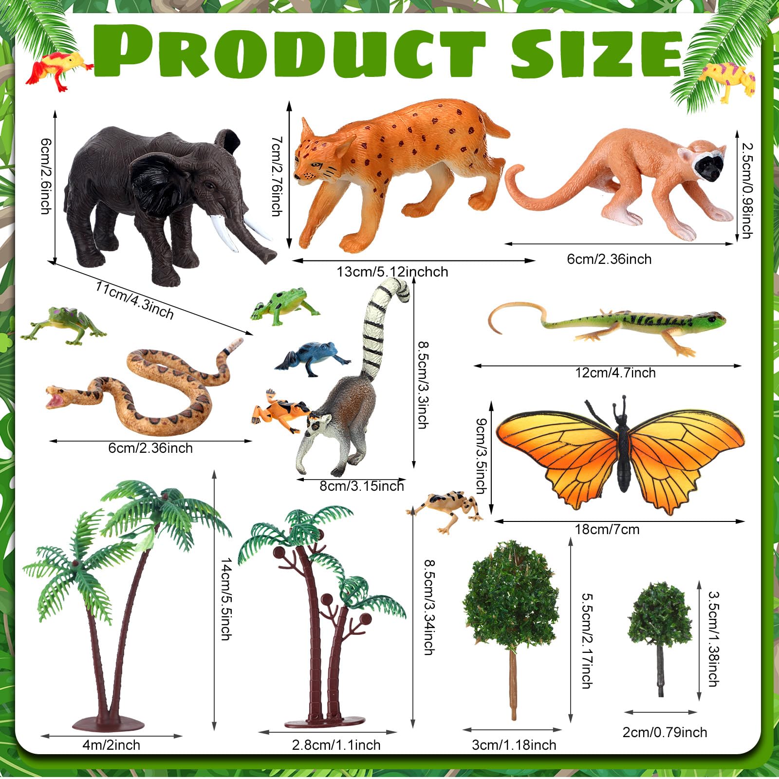 Snapklik.com : 25 Pcs Rainforest Animals Figures Toys Set, Rainforest ...
