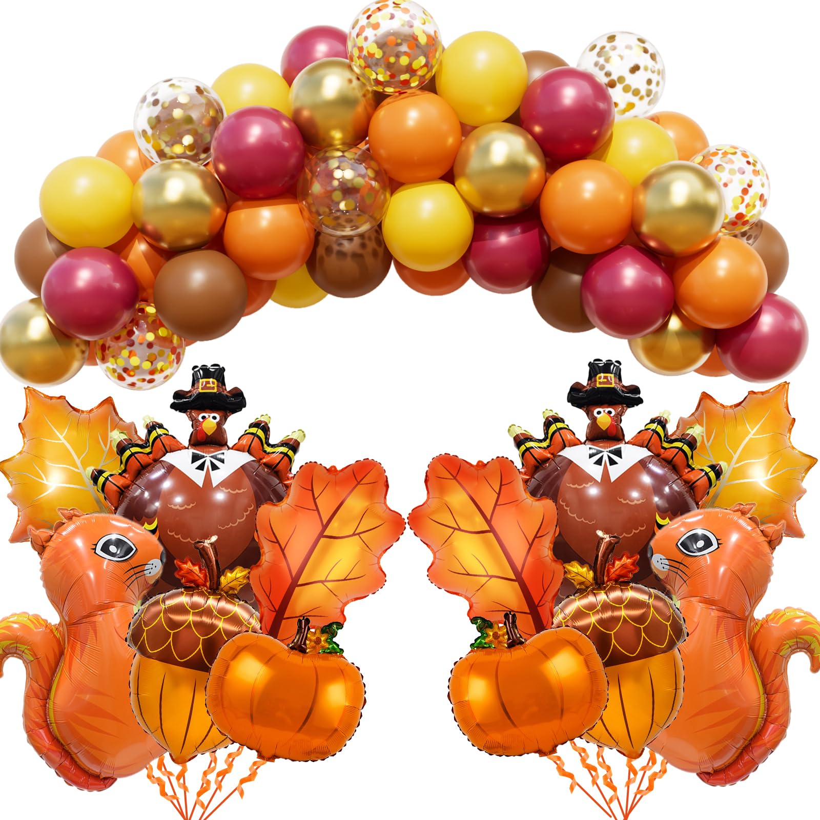 Amazon.com: Wecepar Fall Thanksgiving Balloons 12 Inch Orange Gold ...