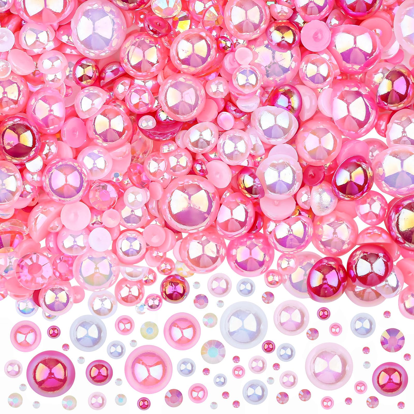 Amazon.com: Kikonoke 75g Mix Resin Pearls Rhinestones Kit, 3-10mm Half ...