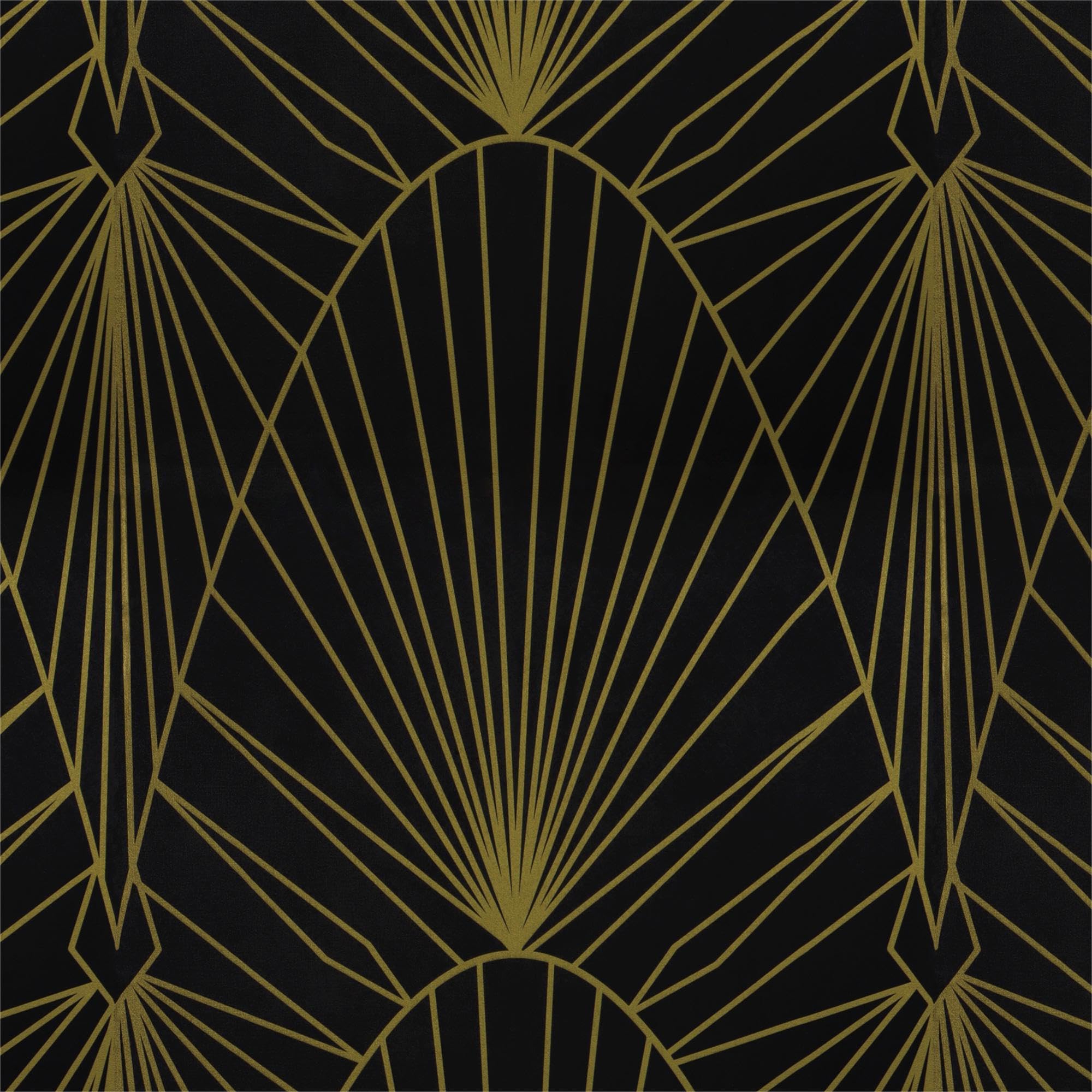 Superfresco Easy Sublime Art Deco Geometric Black/Gold Wallpaper ...
