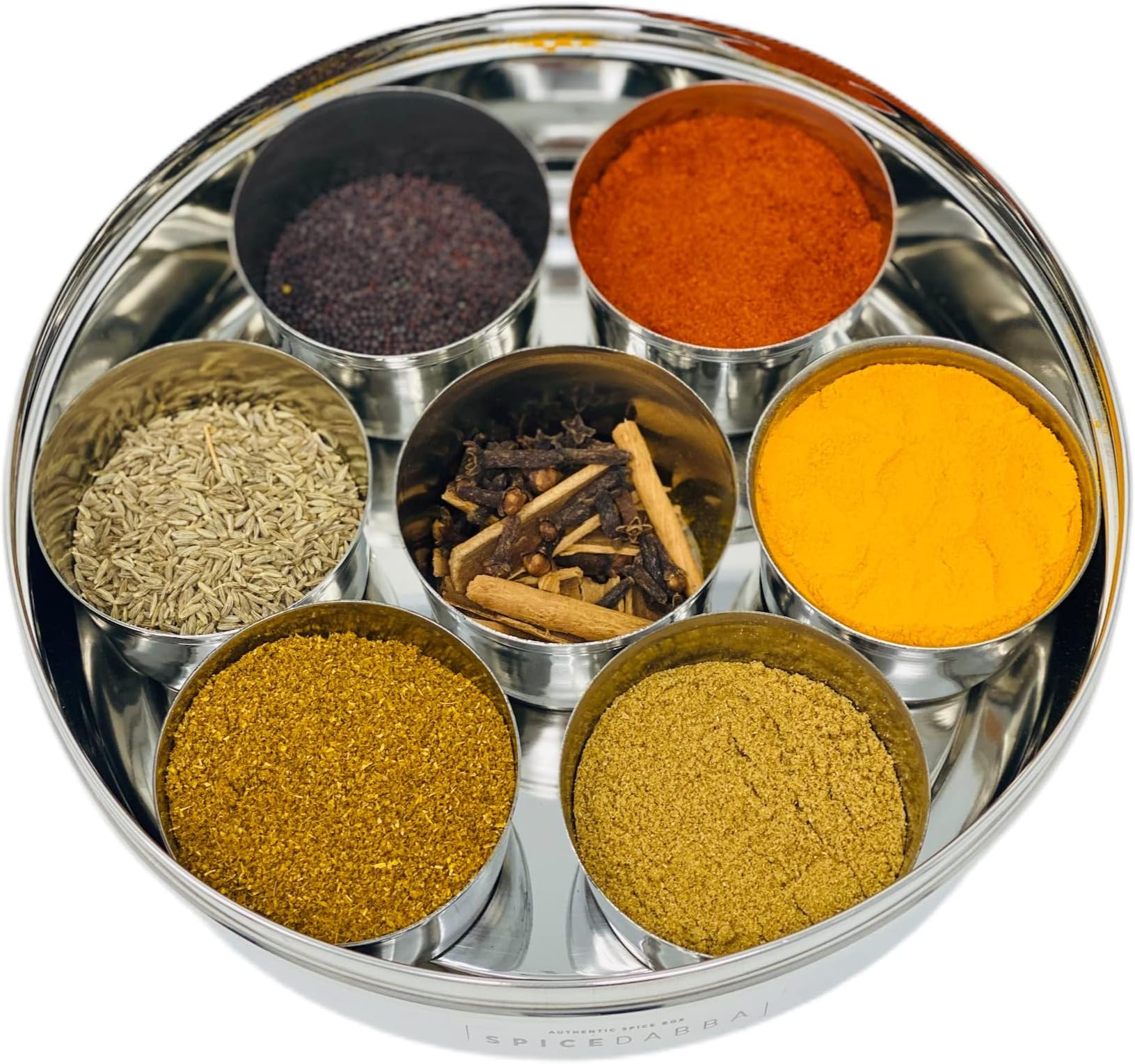 Amazon.com: spice dabba Stainless Steel Indian Spice Box, Steel Masala ...