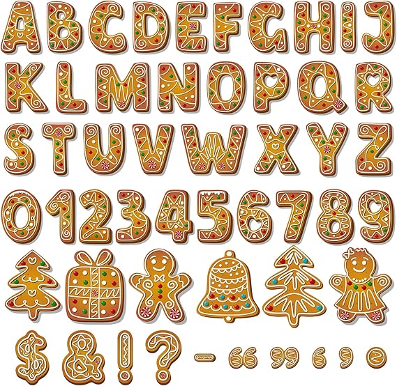 Amazon.com: 185 Pcs Gingerbread Letters Christmas Bulletin Board ...