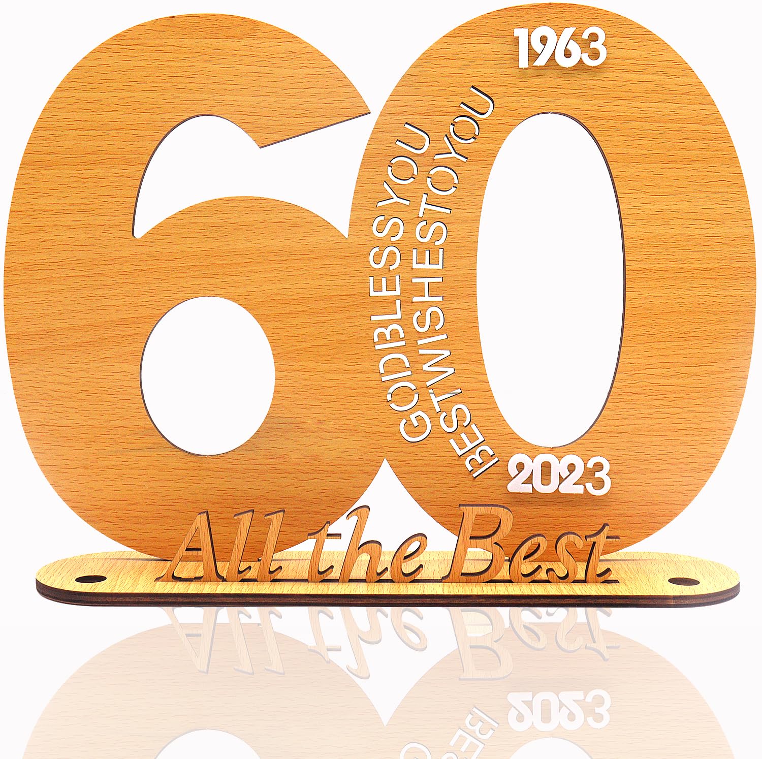 60th Large Wooden Numbers for Anniversary Guest Book, Birthday and ...