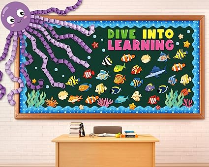 Amazon.com : Yiaoyinnz 93PCS Sea Animal Bulletin Board Decoration DIY ...