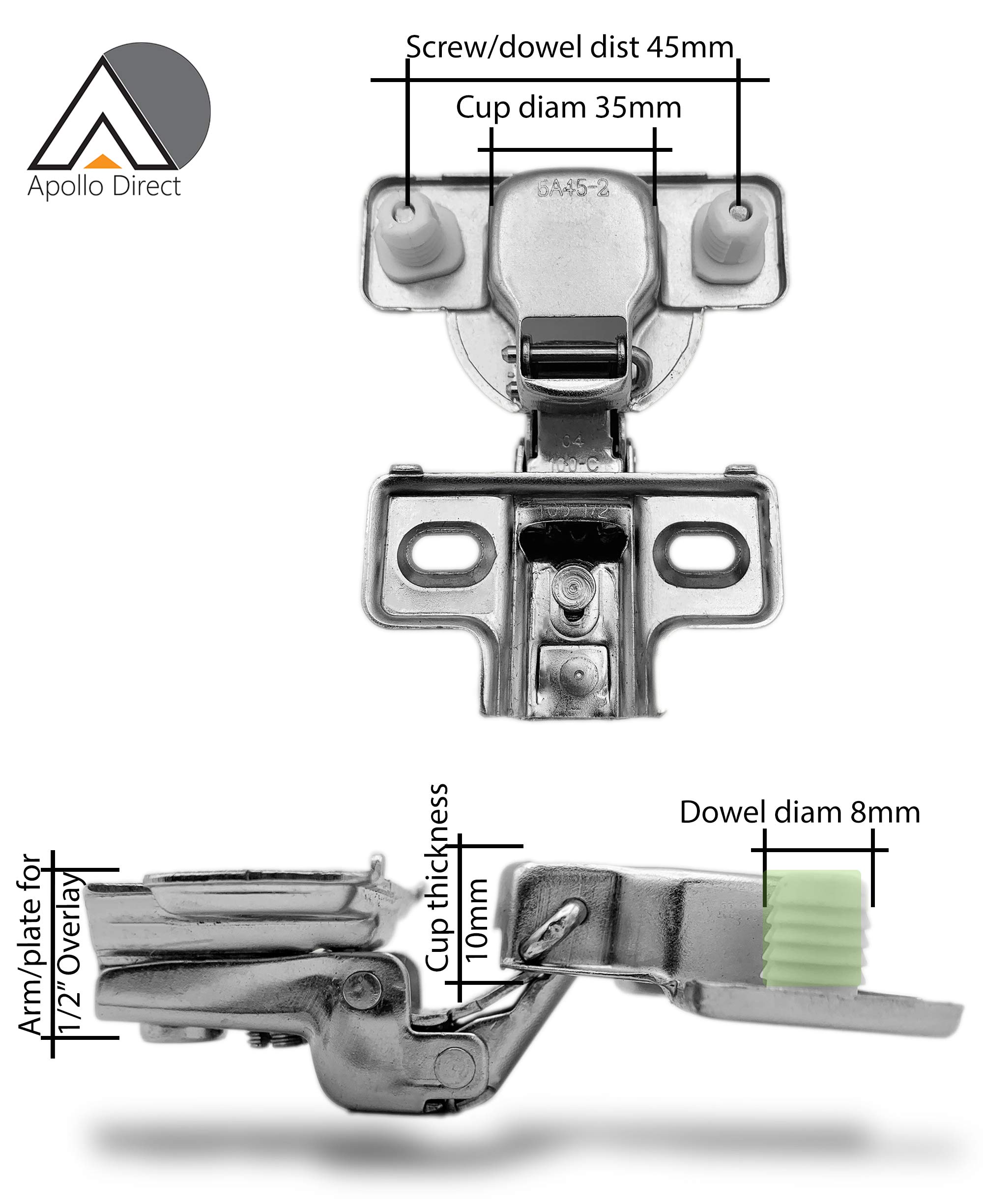 FGV Apollo Direct Concealed Soft Close Face Frame Hinge,, 42% OFF