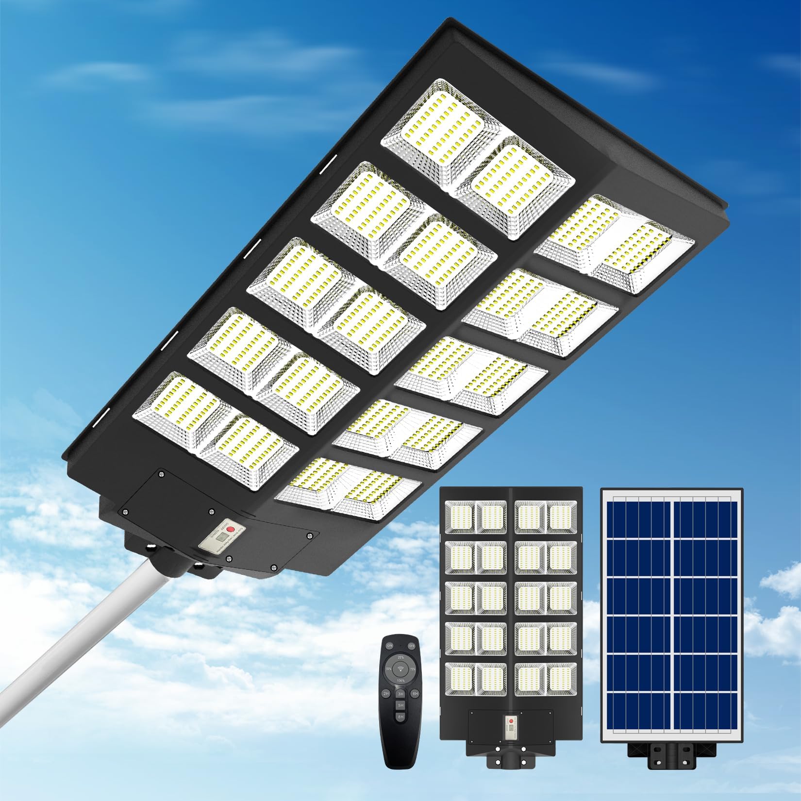 Aiptertet Solar Street Light, 1500W LED, Floodlight, Outdoor, IP66 ...