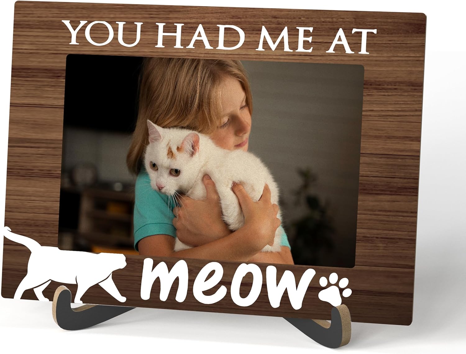Amazon.com - Qiwog Pet Photo Frame - You Had Me At Meow Wooden Tabletop ...
