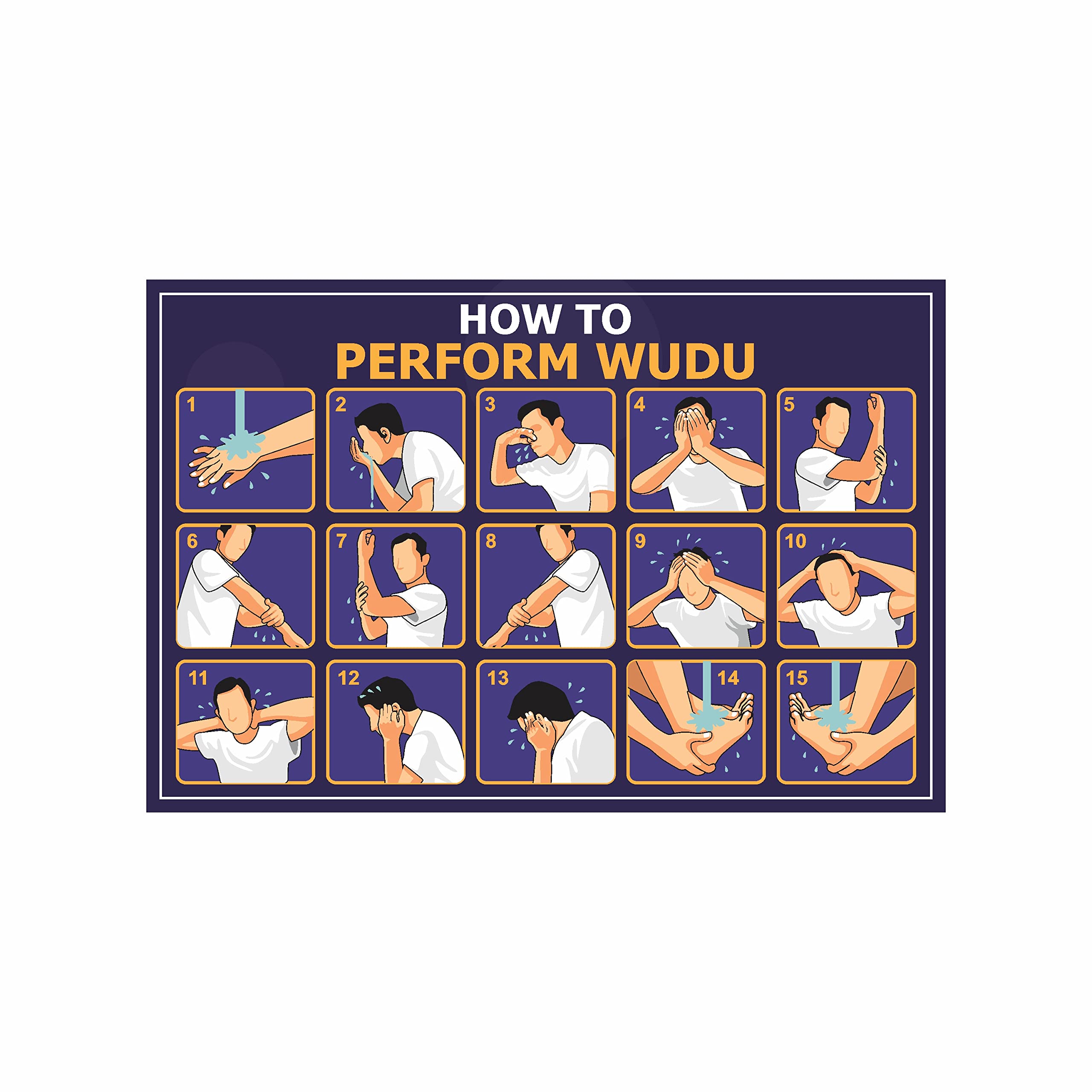 Anne Print Solutions How To Perform Wudu For Male Stickers | Desertcart ...