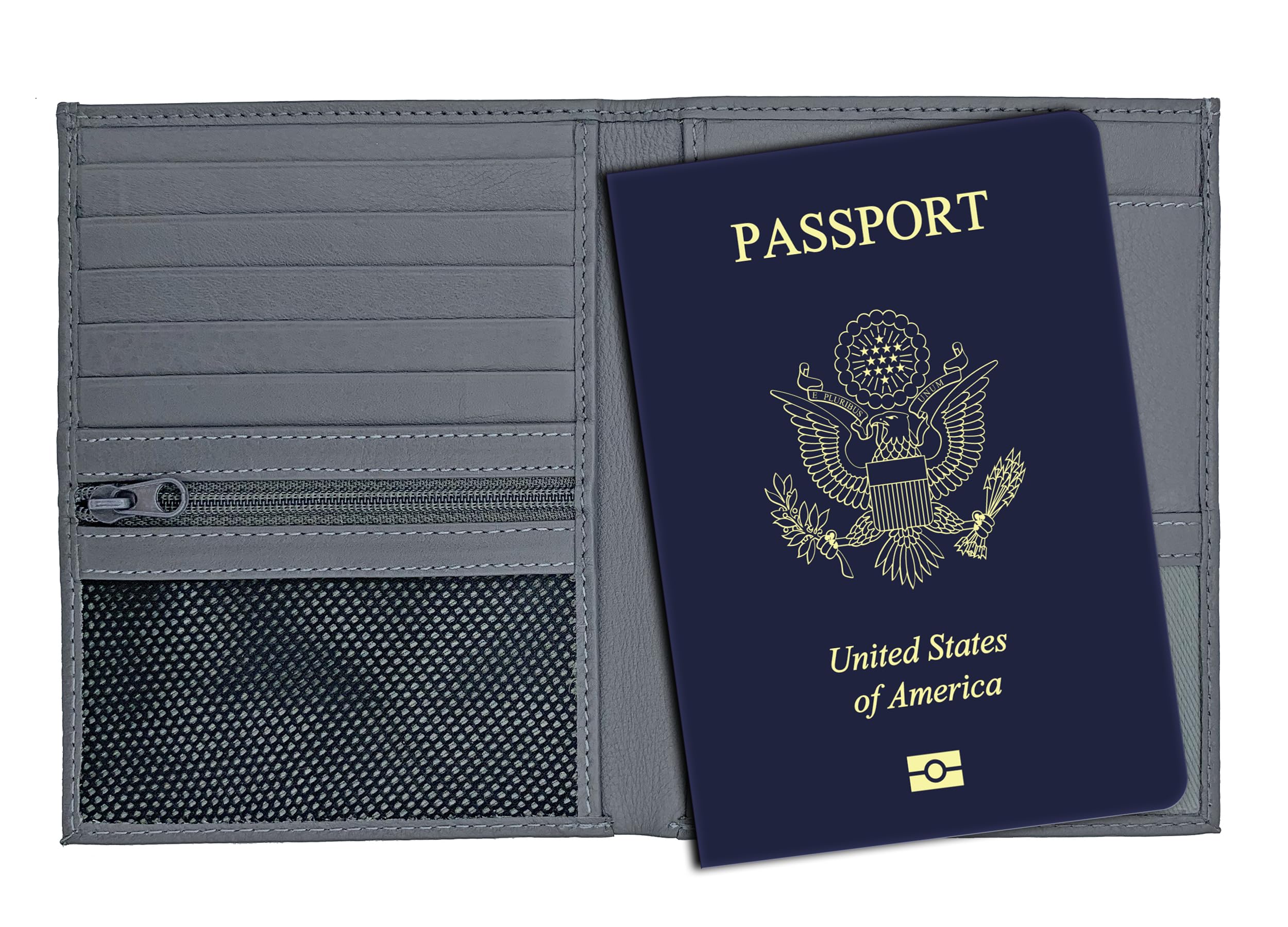 Amazon.com | Grey RFID Genuine Leather Passport Wallet | Passport Wallets