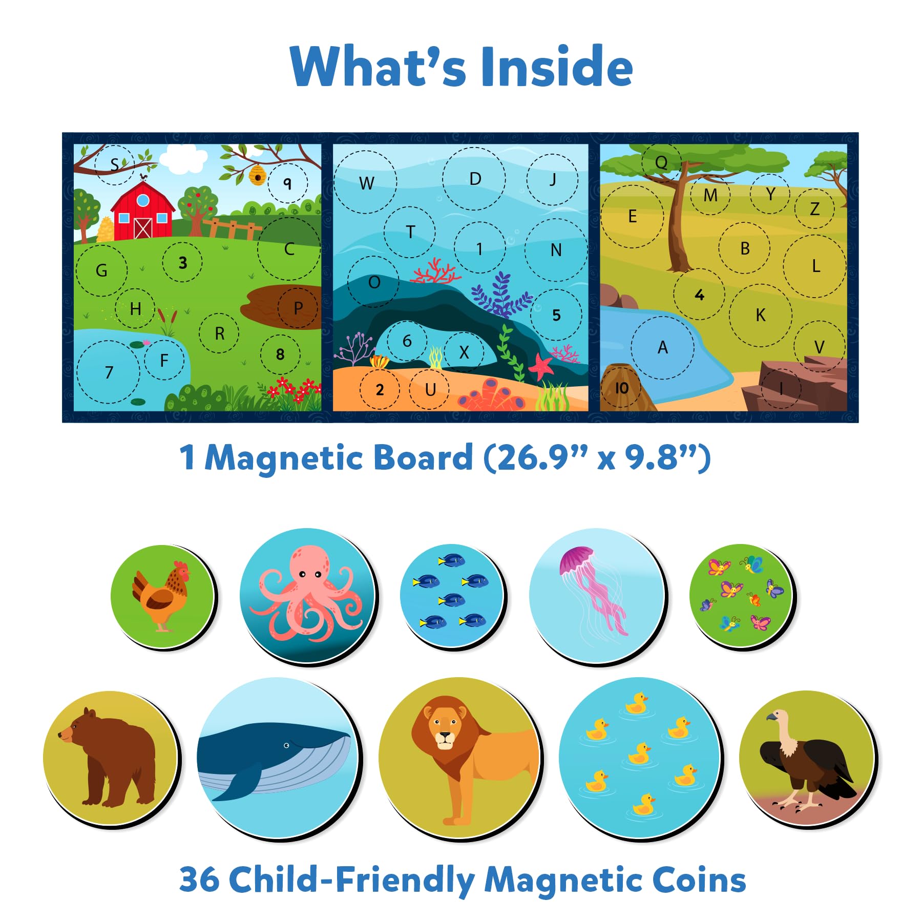 Snapklik.com : Magnetic Matching Activity - Letters, Numbers & Animals ...