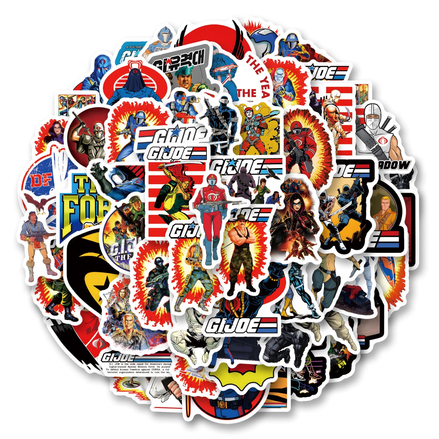 Amazon.com: Gi Joe Stickers 62pcs Classic Decals Aesthetic Waterproof ...
