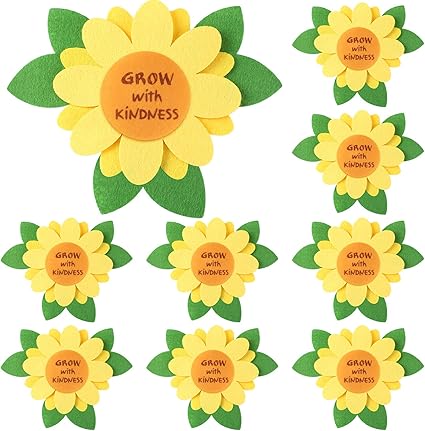 Amazon.com: Honoson 24 Pcs Be Kind Sunflower Craft Kit DIY Grow with ...