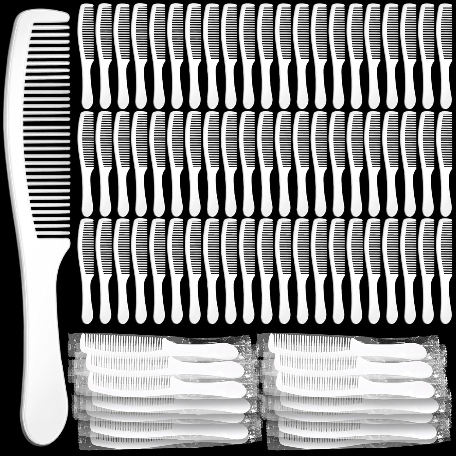 Amazon.com : Lallisa 300 Bulk Combs Long Handle Plastic Individually ...