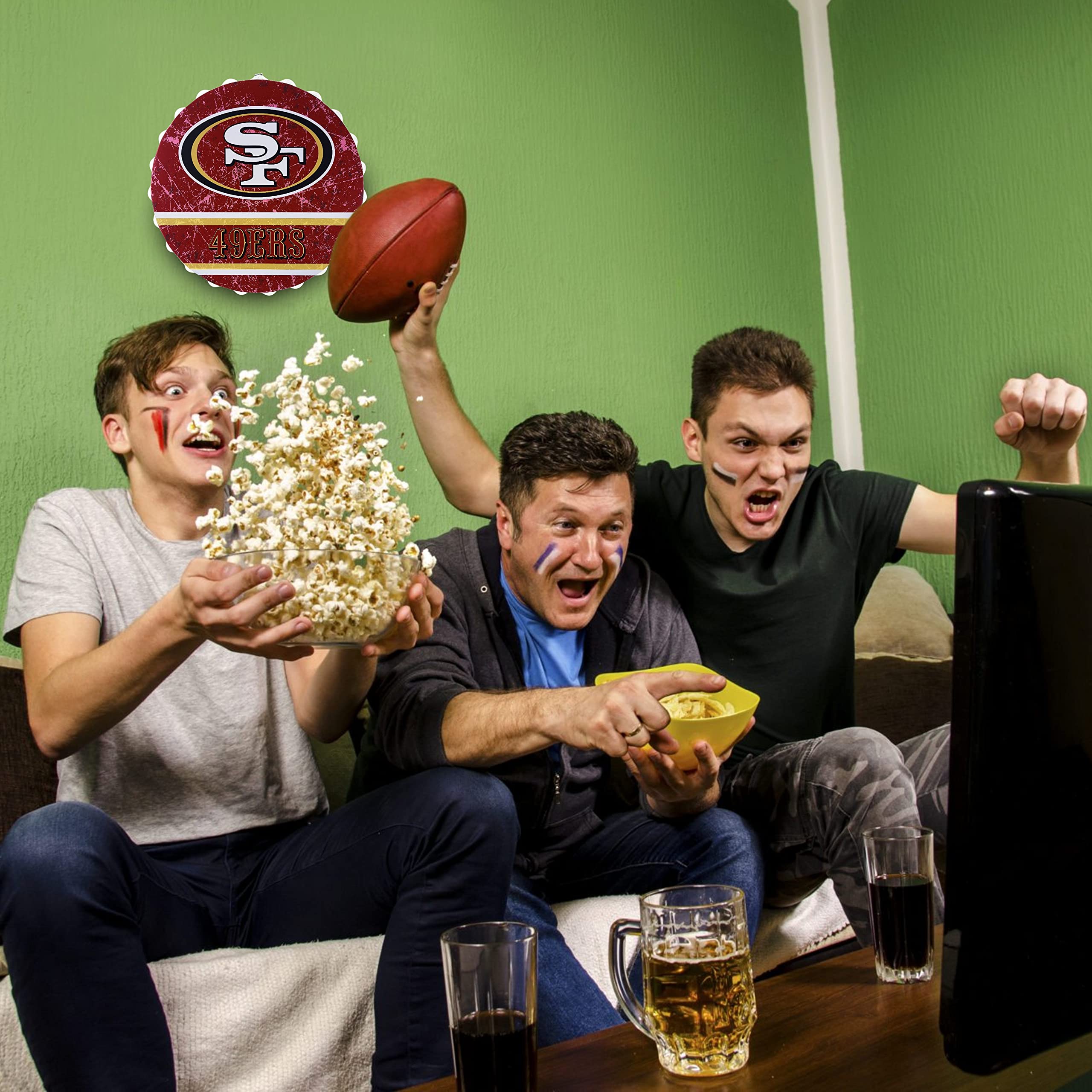 Snapklik.com : San Francisco 49ers 13” Distressed Metal Bottlecap Wall ...
