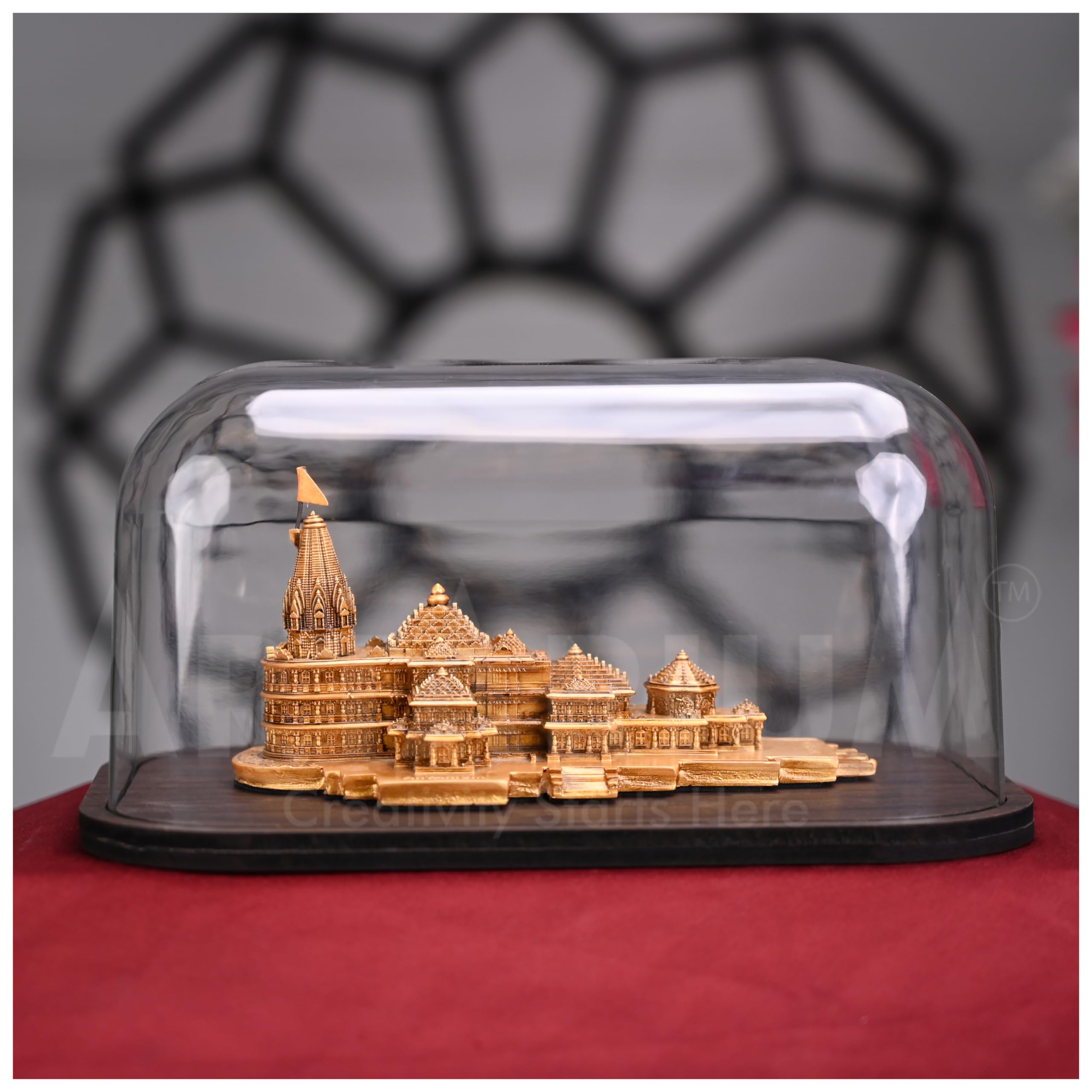 Artarium Ram Mandir Acrylic Covered with Wooden Base Authentic Design ...